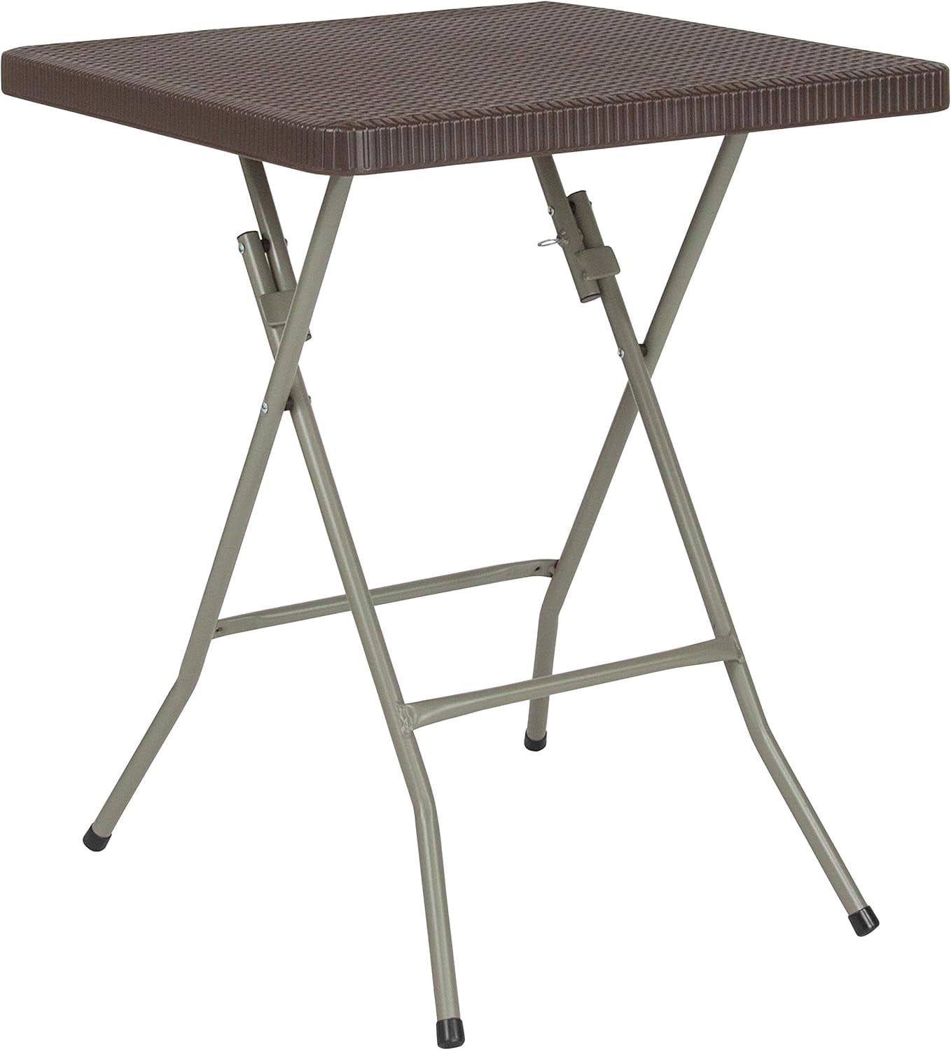 BEEYLA 1.95-Foot Indoor Outdoor Foldable Plastic Table with Rattan ...