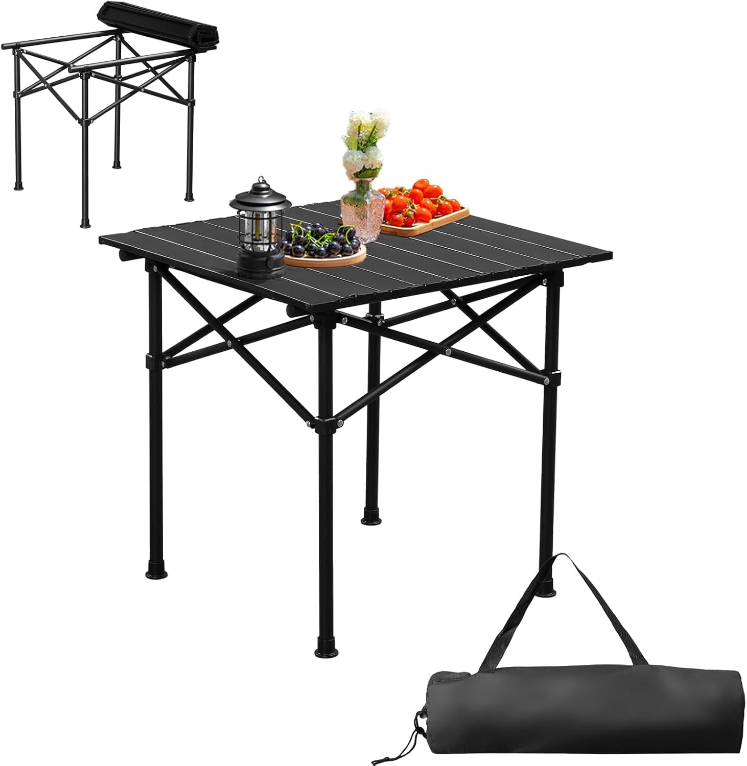 BEEYLA Beach Picnic Table, Lightweight Roll Up Low Camping Table ...