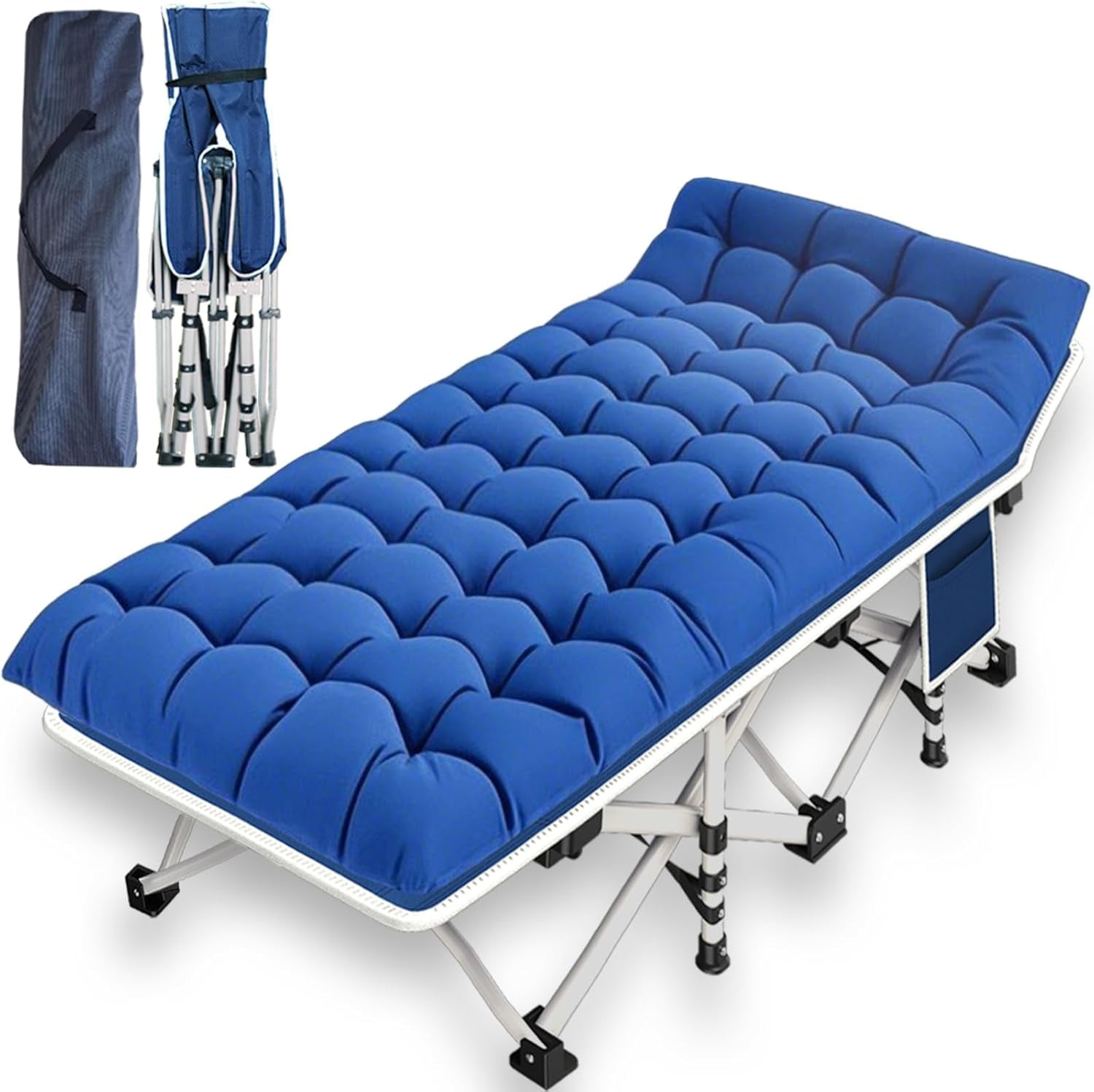 BEEYLA Camping Cot with Comfortable Mattress Cots for Sleeping Folding ...