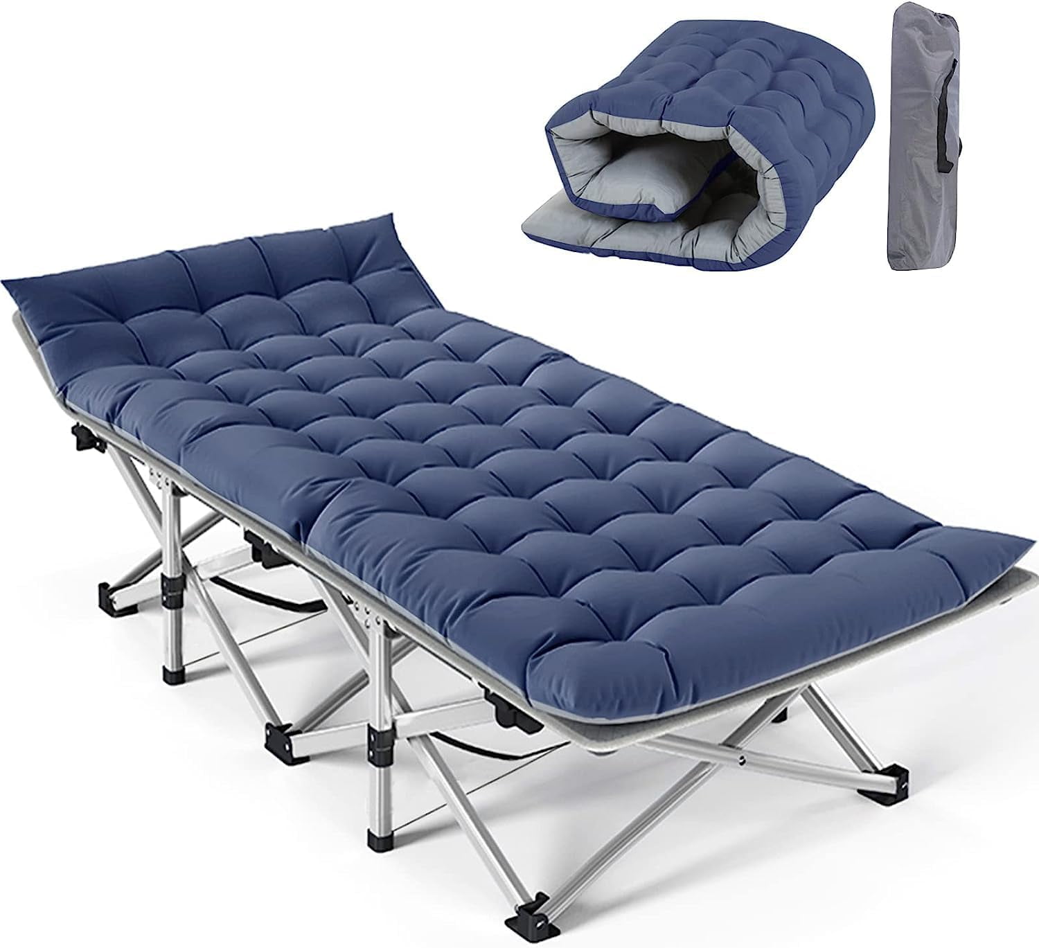 BEEYLA Folding Camping Cots for Adults, Folding Cot with Mattress ...