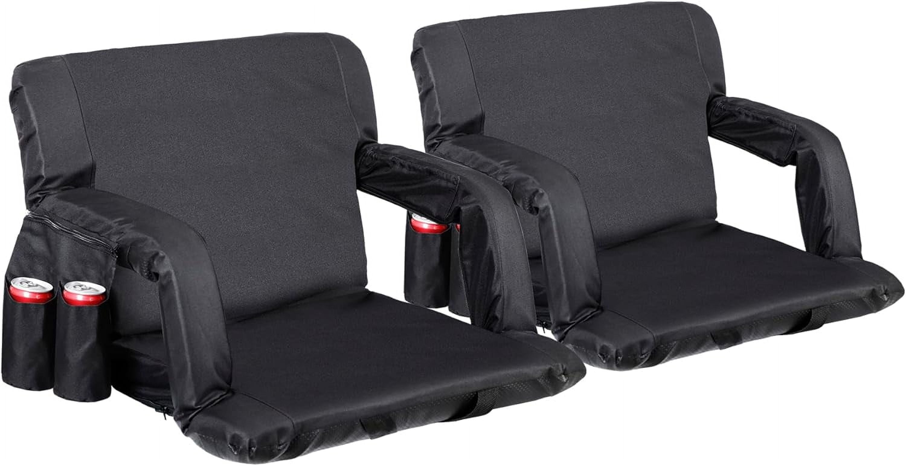 BEEYLA Folding Stadium Seat Chair with Back Support and Cushion for ...