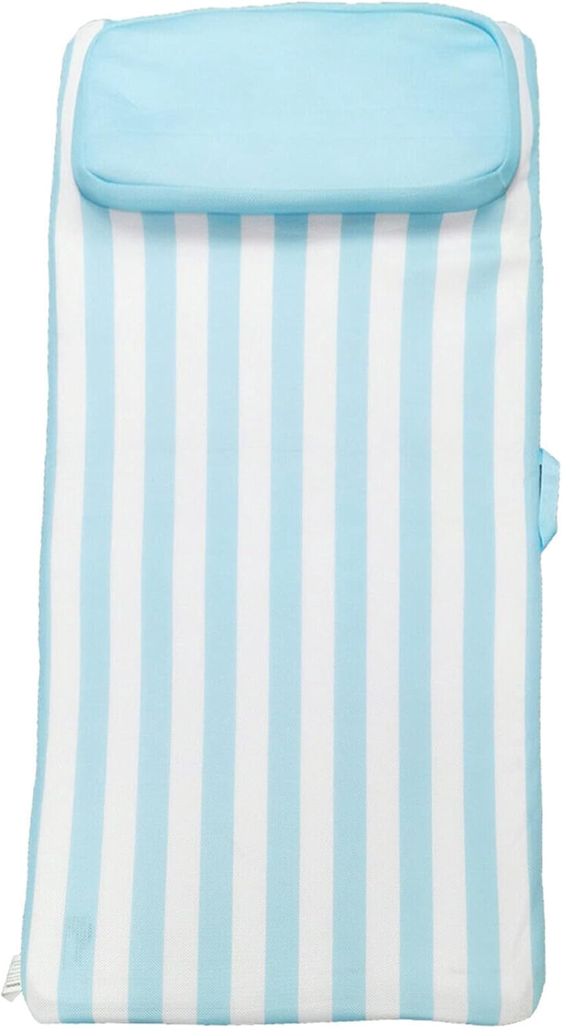 BEEYLA No Inflate Roll Up Sun Bed Single Person Water Lounger Pool and ...