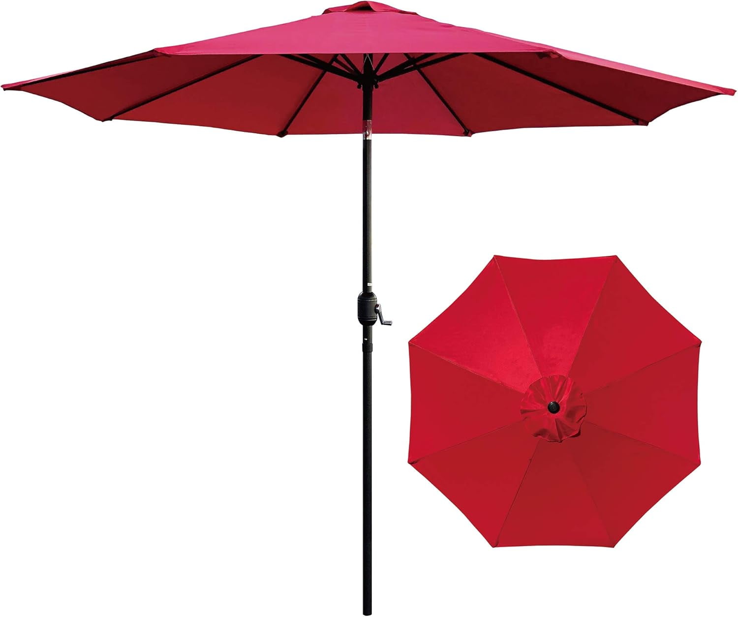 BEEYLA Outdoor Patio Umbrella 9 Ft Stripe with Crank and Tilt, Weather ...