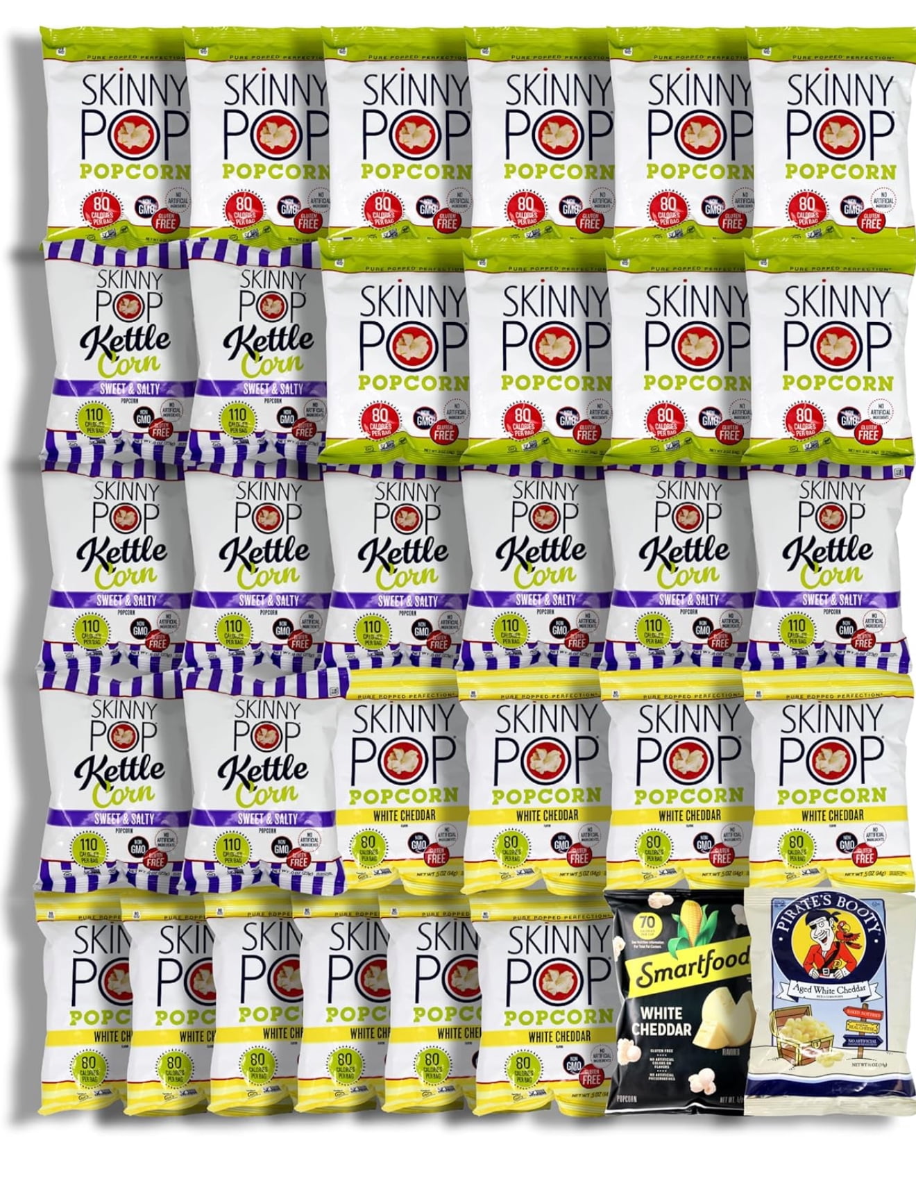 BEFEET Mini Packs of Popcorn, 30 Multipacks, Low-Calorie Skinny Popcorn ...