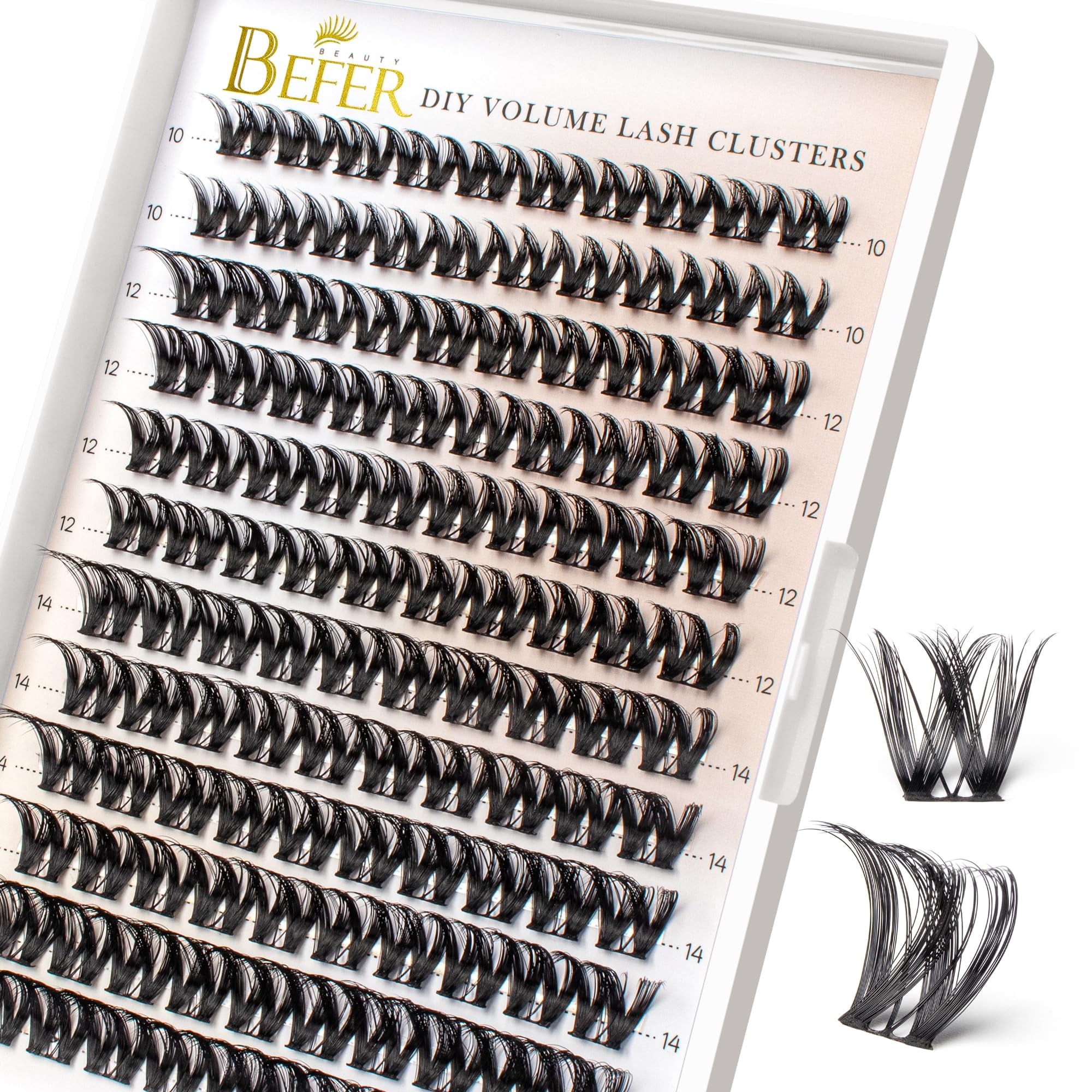BEFER Lash Clusters, 120 AIF9 Pcs D Curl Eyelash Clusters Volume ...