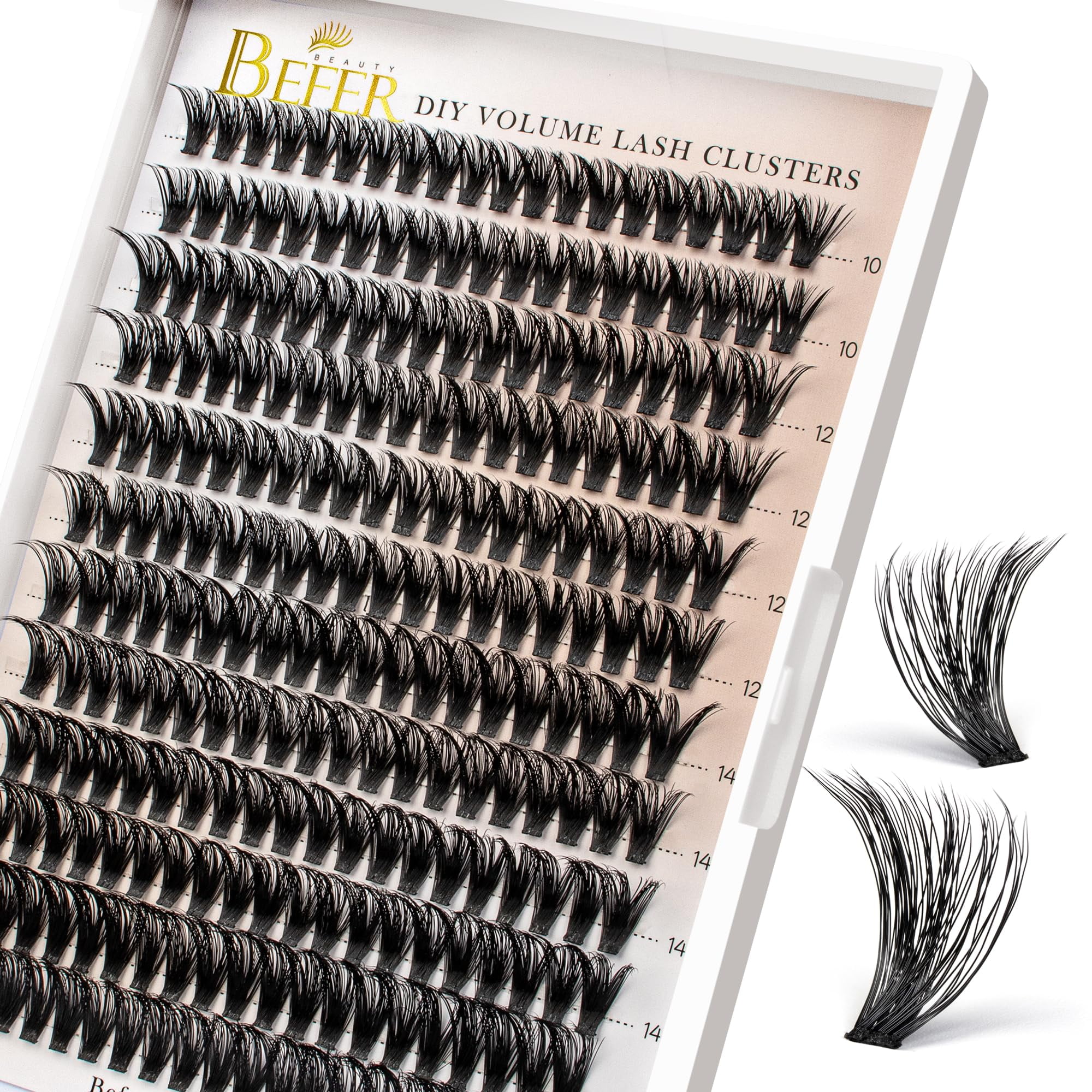 BEFER Lash Clusters, 240 SSF20 Pcs D Curl Eyelash Clusters 3D Fluffy ...