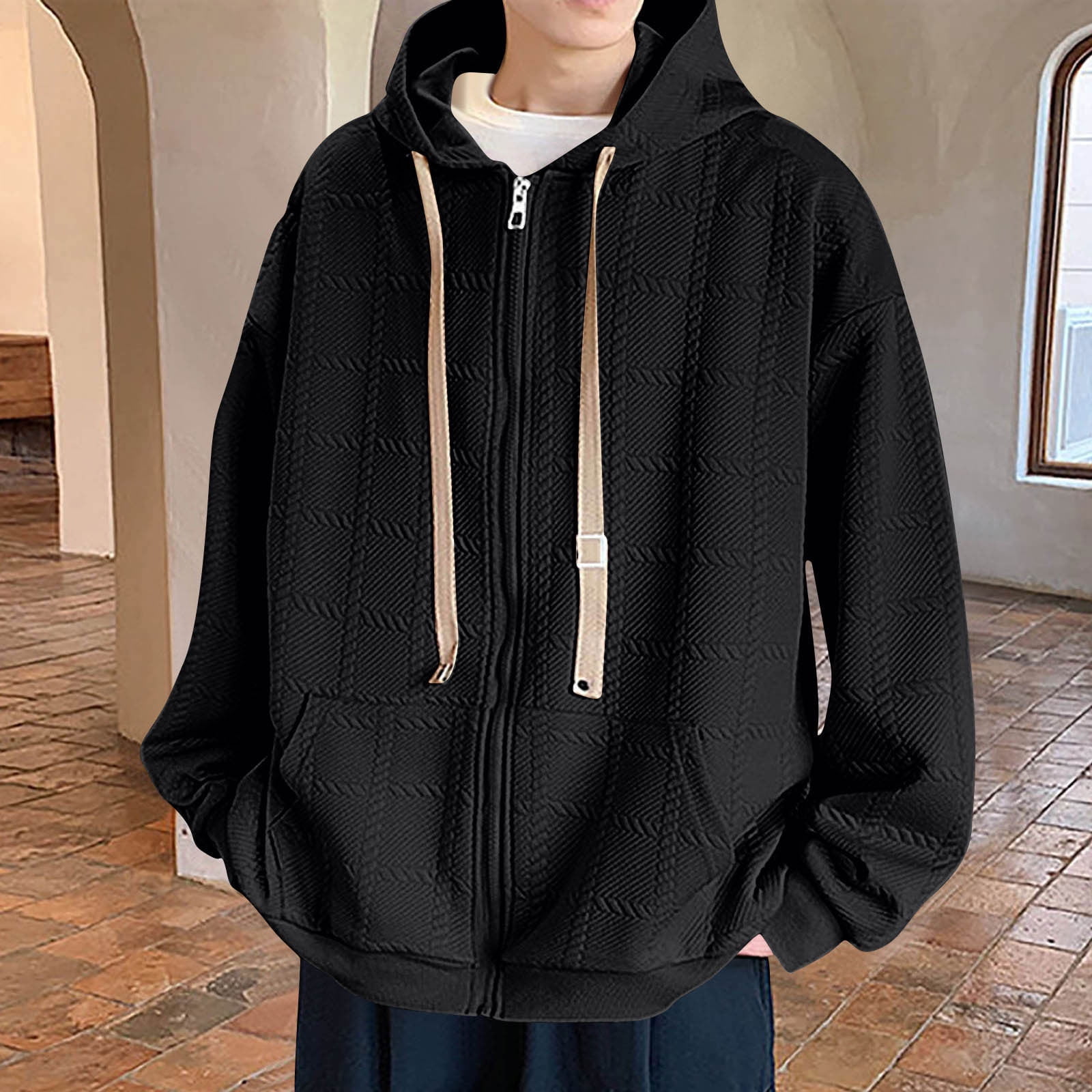 BEFOKA Casual Mens Jacket Warm Cardigans Thick Coat for Men Fall ...