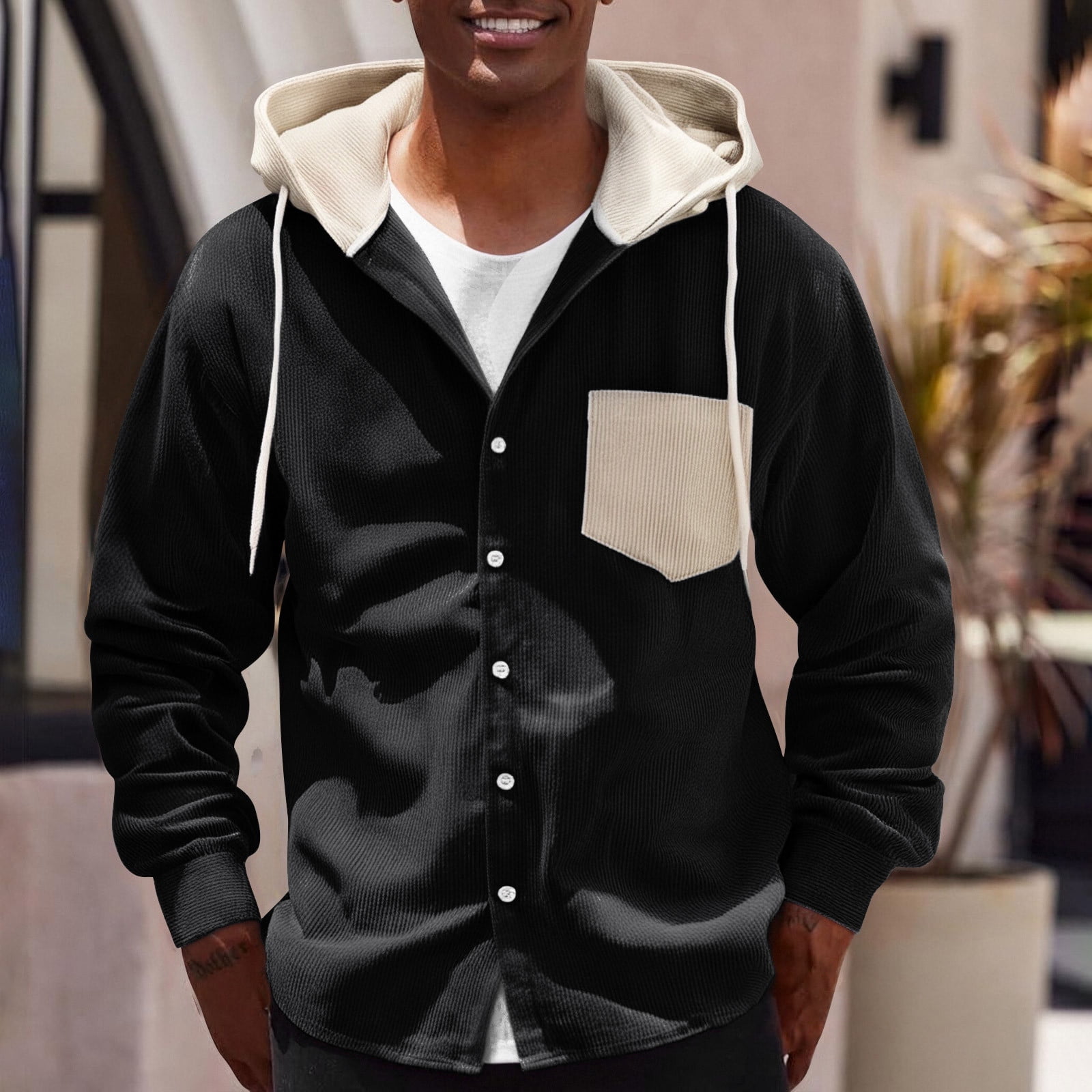 BEFOKA Casual Mens Jacket Warm Cardigans Thick Coat for Men Fall ...