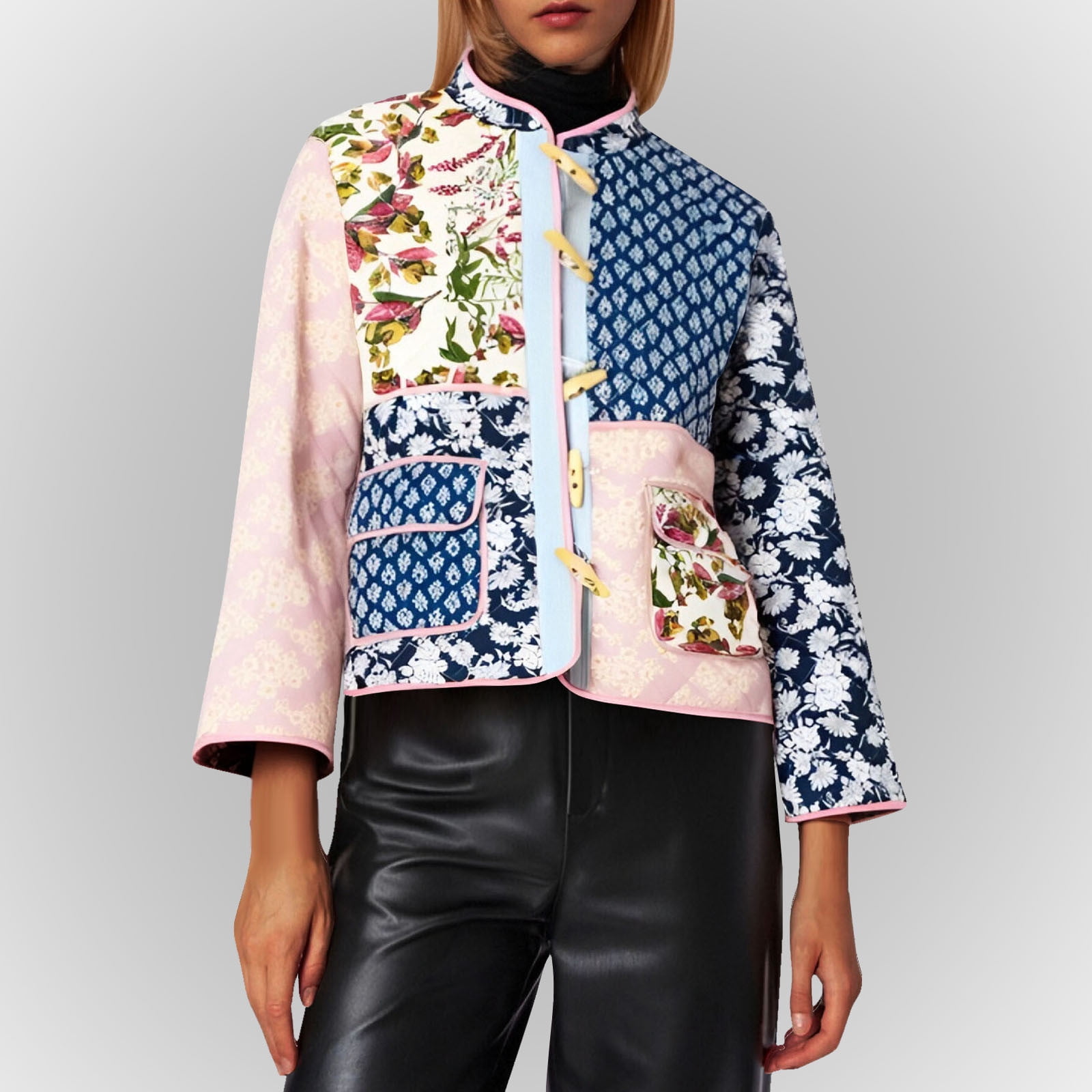 BEFOKA Floral Graphic Jackets for Women Puffer Jacket Lightweight ...