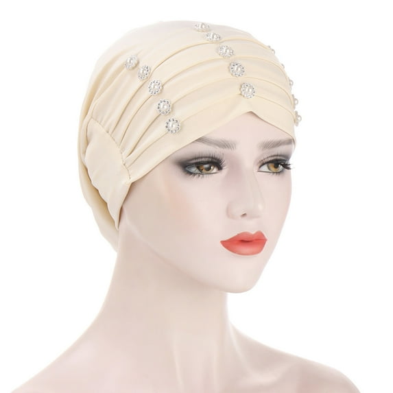 BEFOKA Headscarves for Women Pre Tied Solid Sliper On Caps Headwears ...