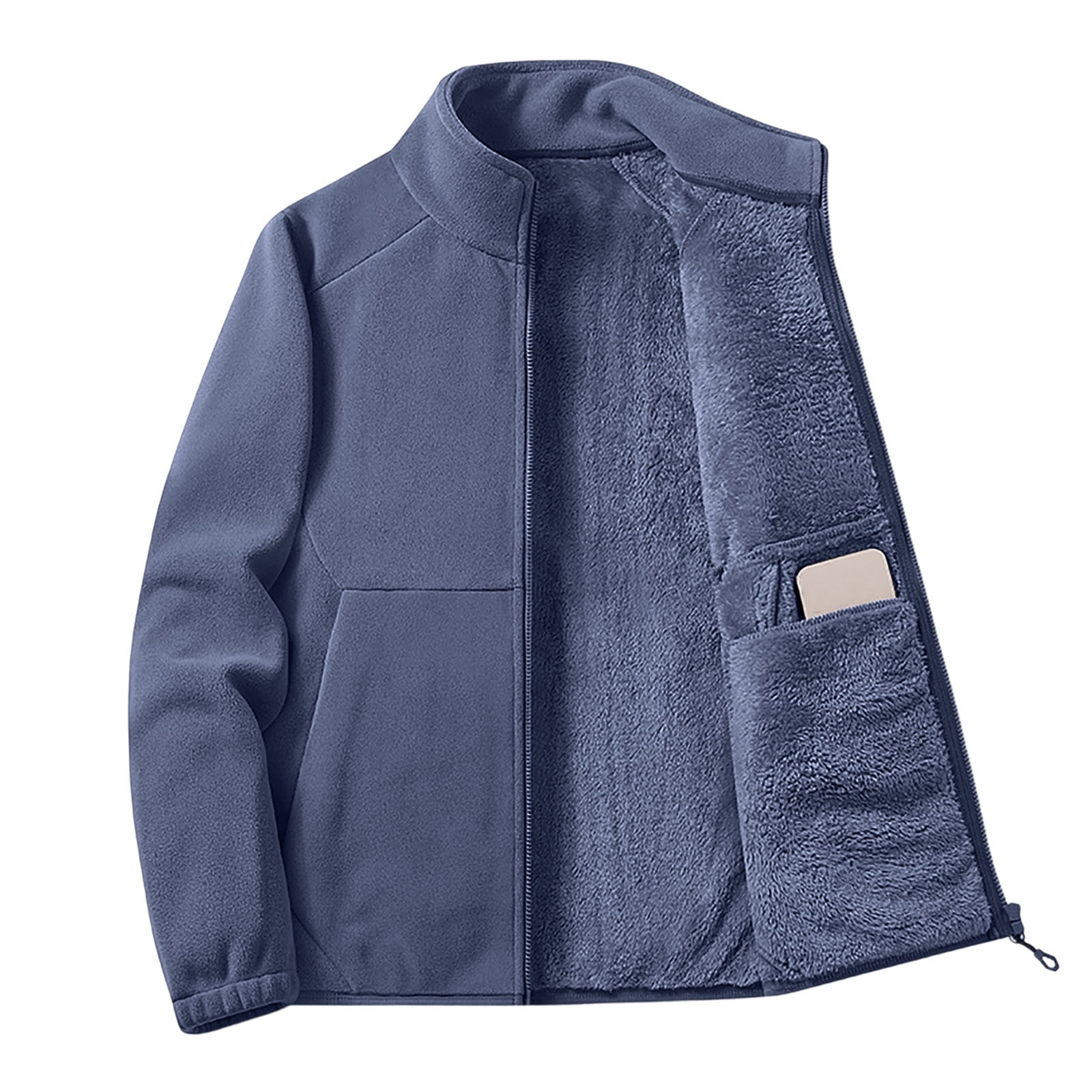 BEFOKA Men's Cold Weather Coats Fleece Jackets Sherpas Lined Cardigan ...