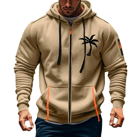 BEFOKA Men's Gym Workout Full-Zip Hooded Active Sweatshirt Sports ...