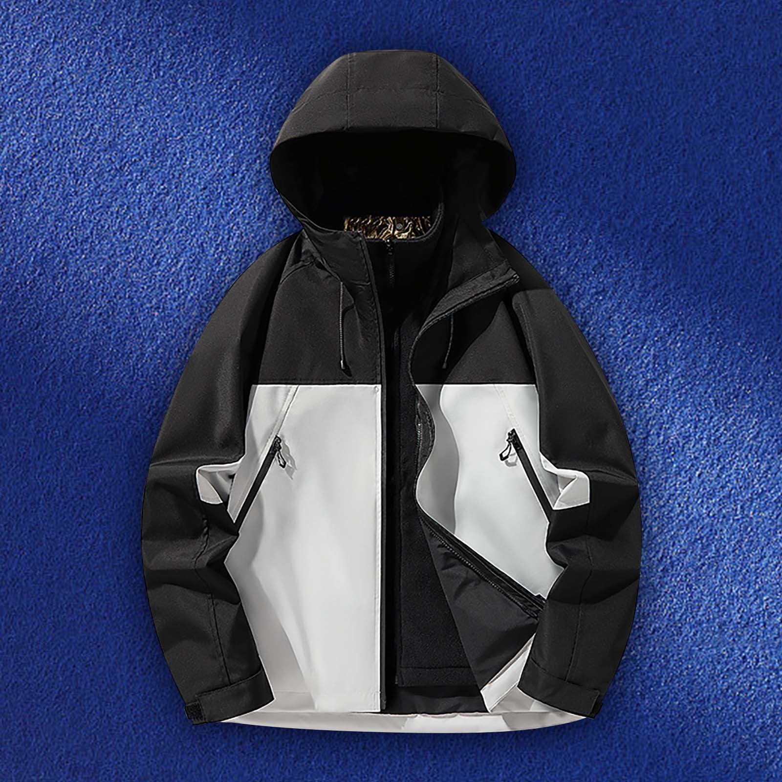 BEFOKA Men's Waterproof Jacket Rain Coat with Hood Fall Jackets for Men ...