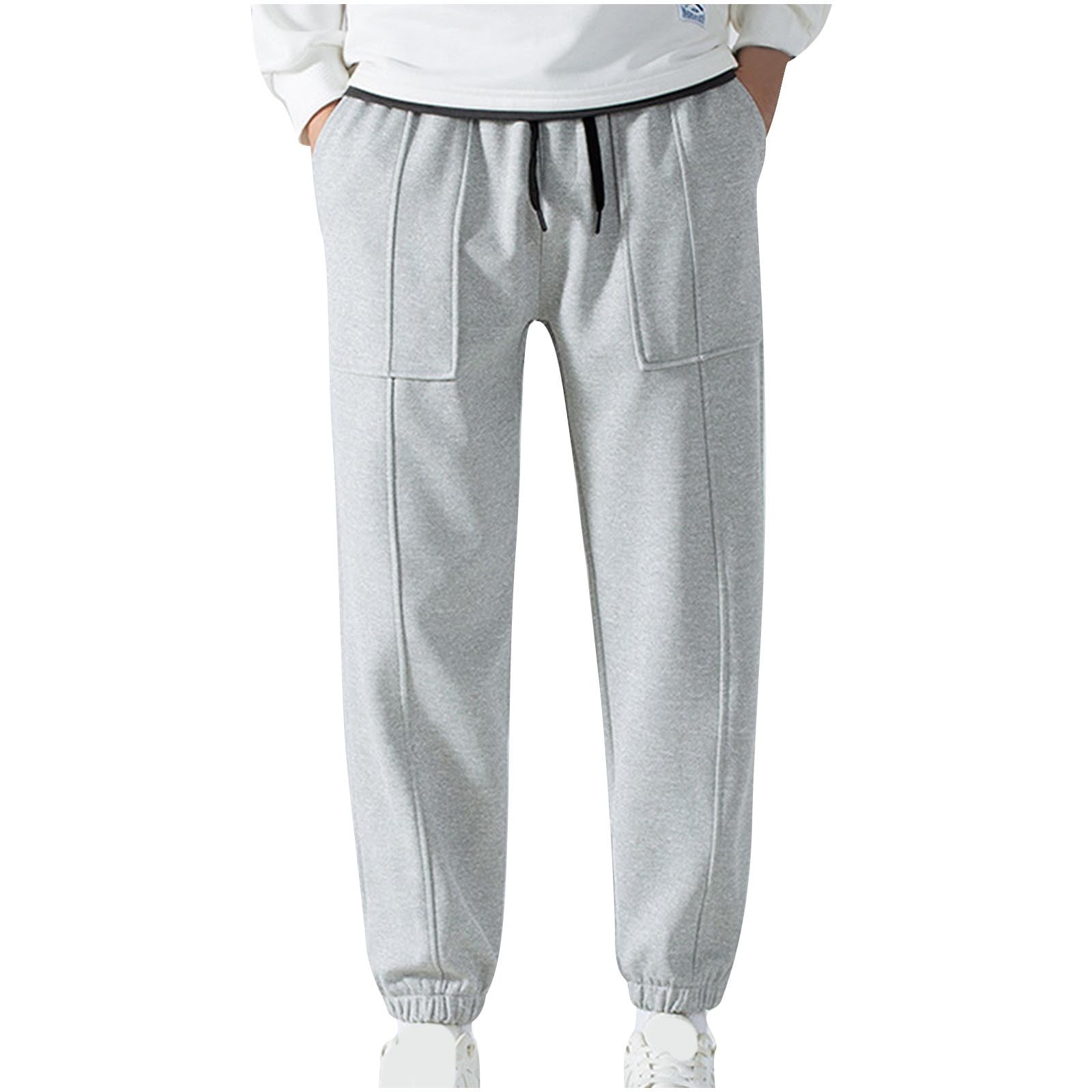 BEFOKA Mens Casual Pants Elastic Ankle Plushes Warm Pajama Pants Soft ...