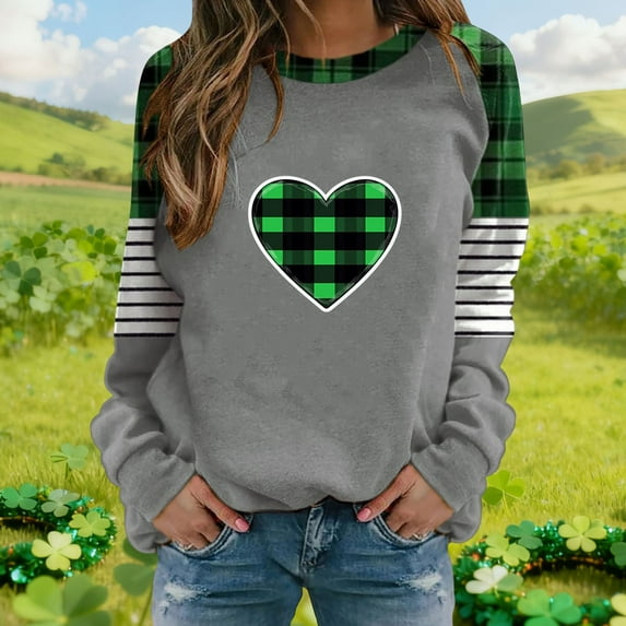 BEFOKA Shirts For Women Long Sleeve St Patrick'S Day Crew Neck ...