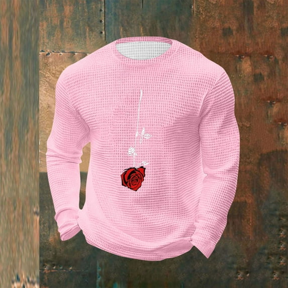 BEFOKA Tshirts For Men Waffle Long Sleeve Crew Neck stretch Sweatshirt ...