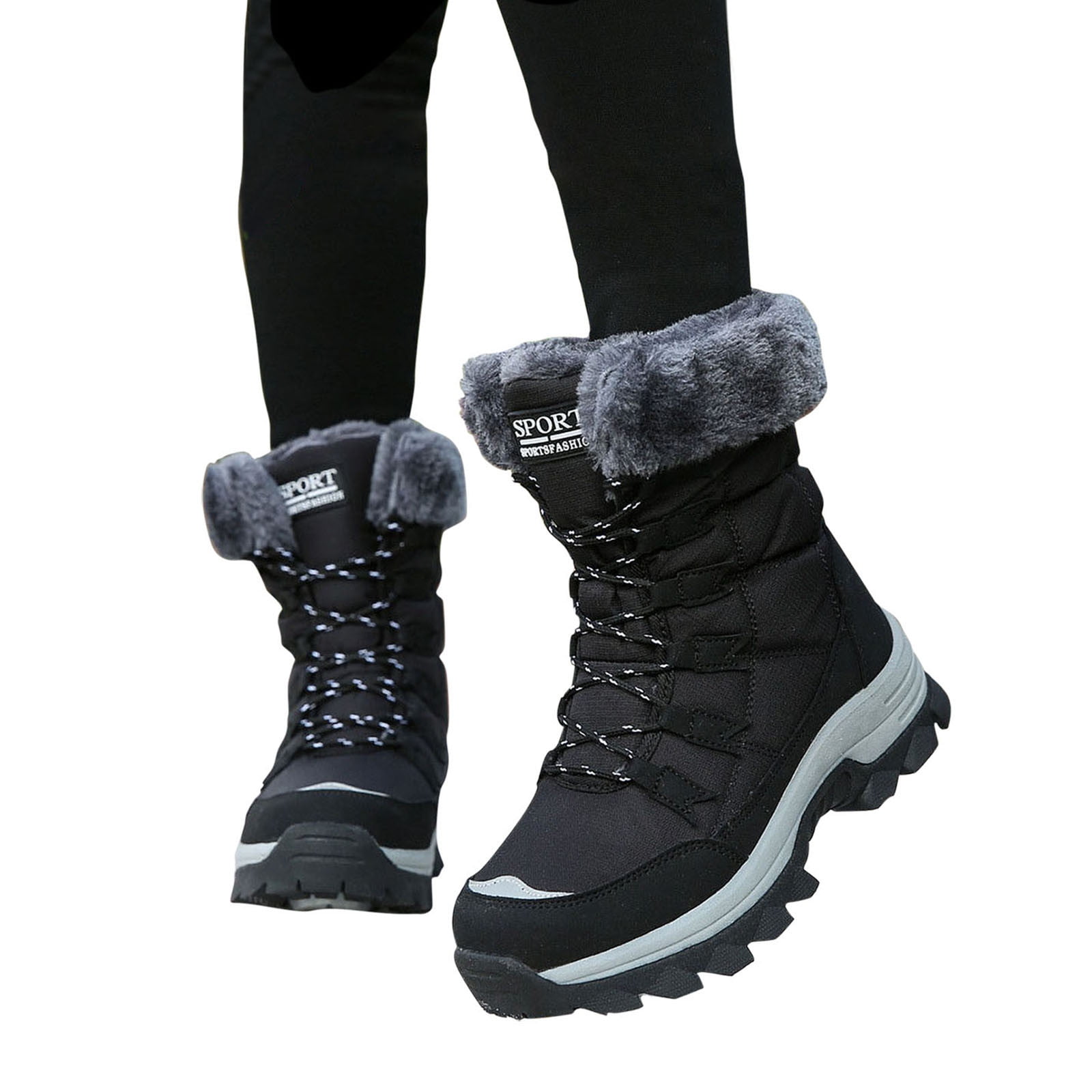 BEFOKA Winter Boots for Women Snow Boots Warm - Low Heel Booties Ankle ...