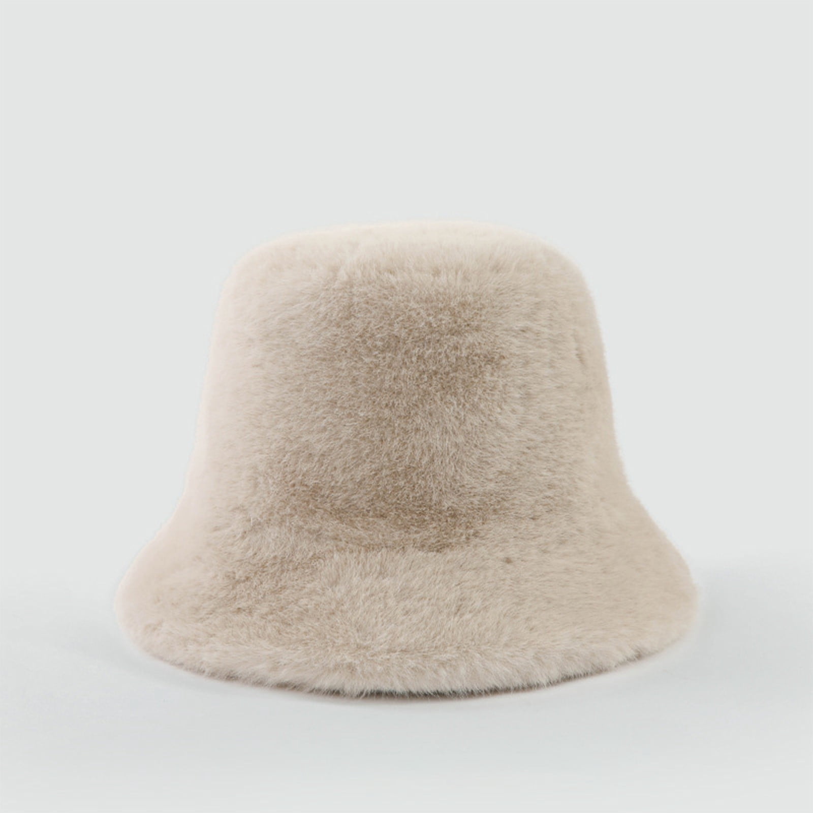 BEFOKA Winter Fuzzy Bucket Hat for Women Men Bucket Cap Warm Fisherman ...