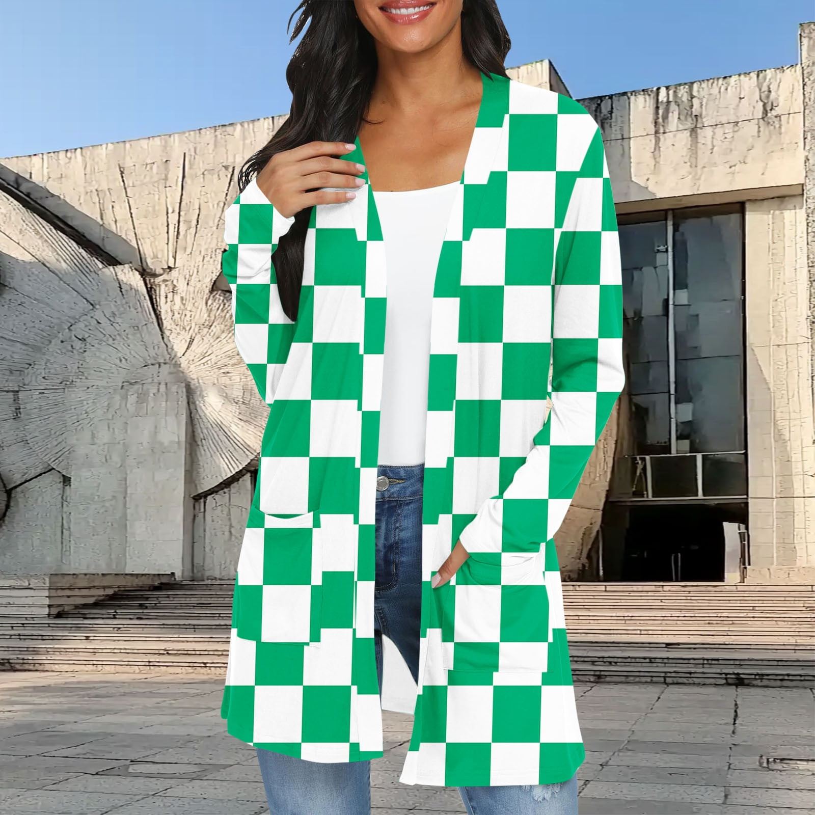 BEFOKA Womes Lightweight Maxi Longer Length Open-Front Long-Sleeve ...