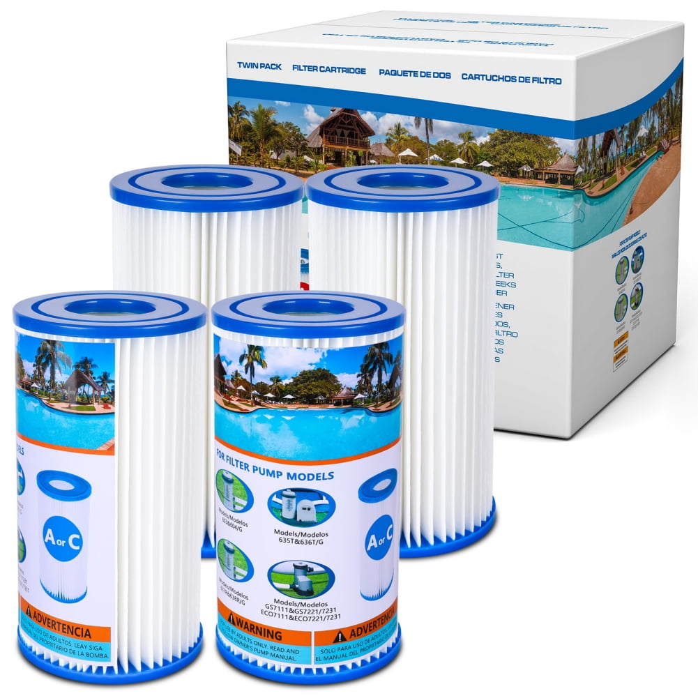 BEFUNZL 4 Pcs Universal Replacement Pool Filter Cartridge - Type A or C ...