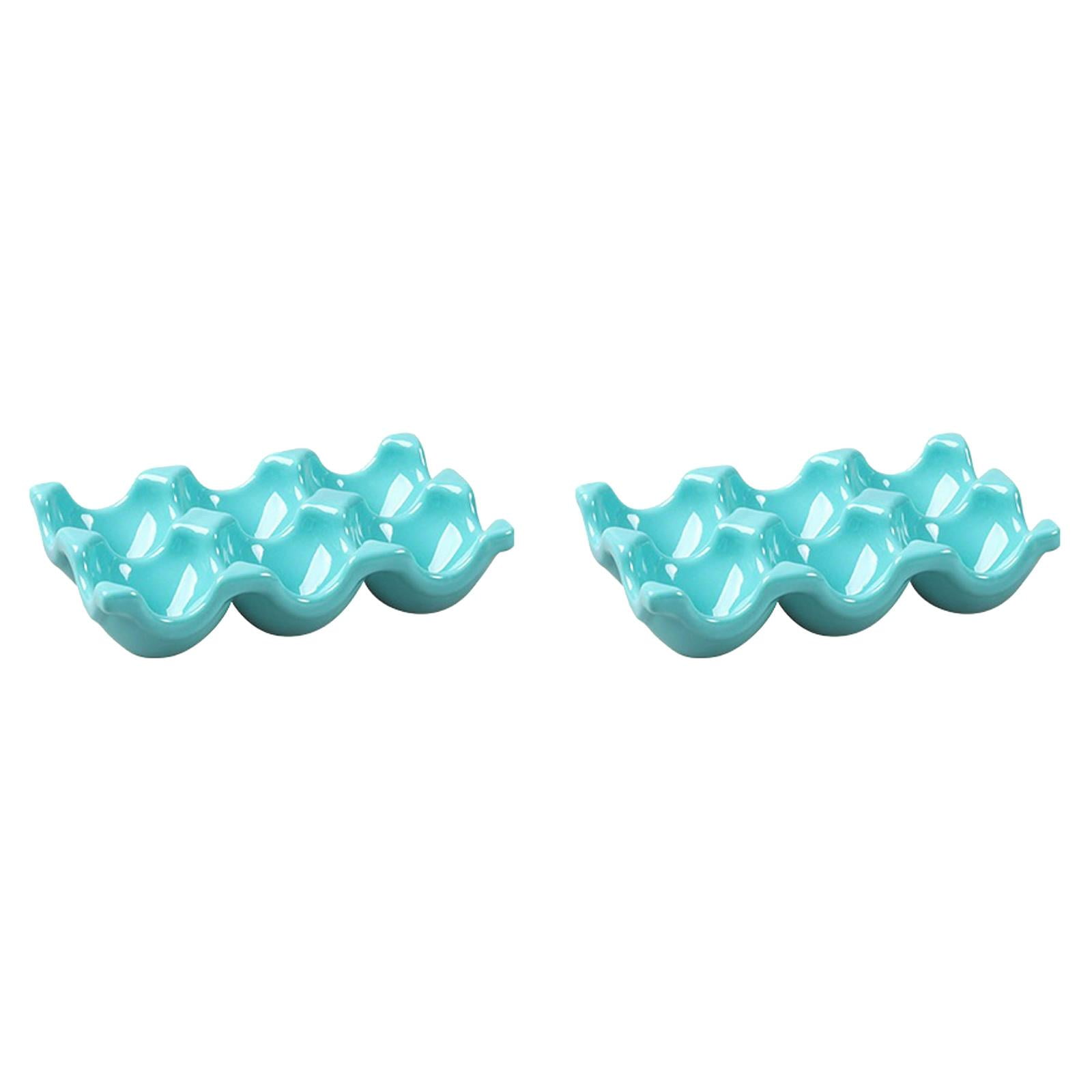 BEGHT 1/2/3Pcs Ceramic Half Dozen Egg Tray Holder for Countertop ...