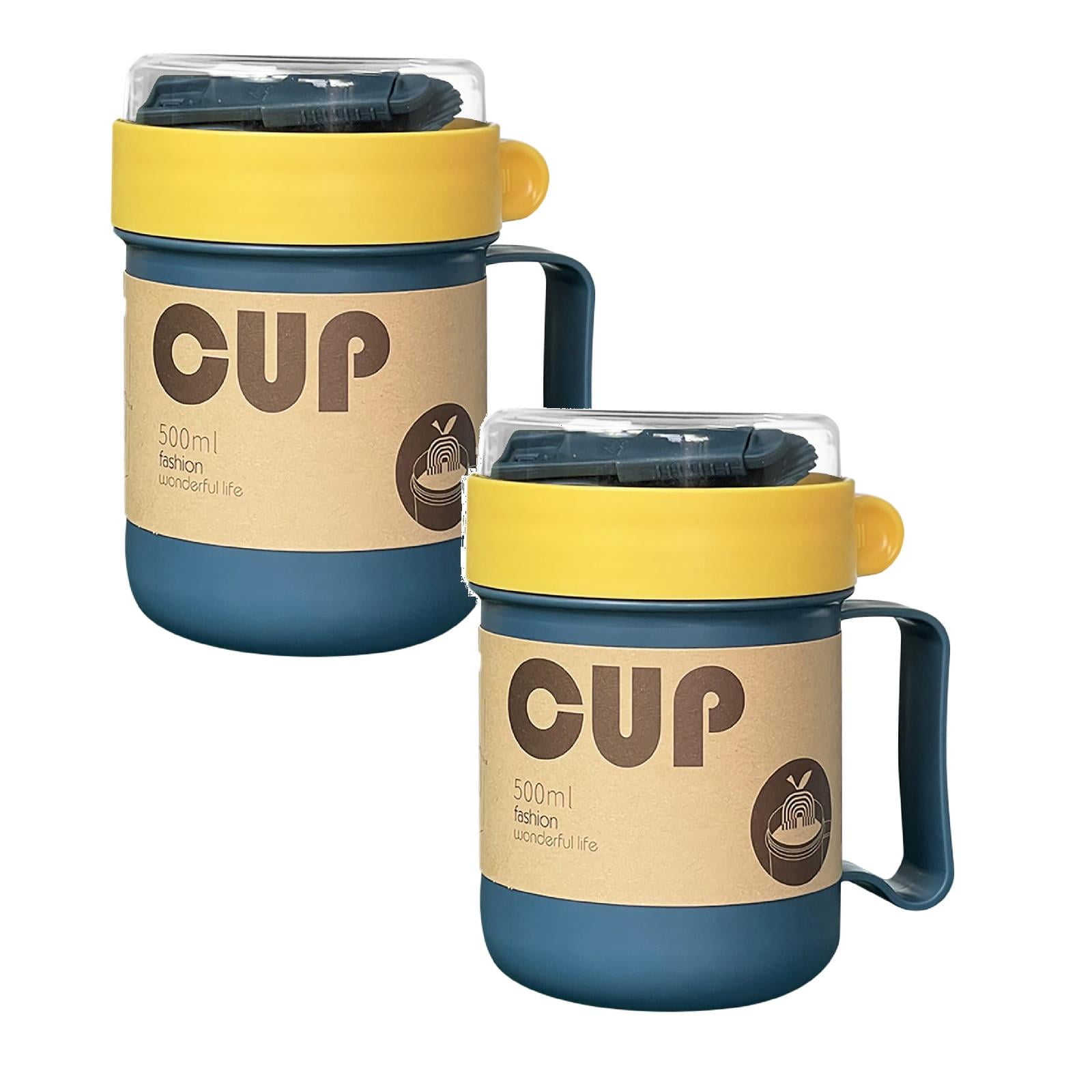 BEGHT 1/2/3Pcs Handheld Breakfast Cup ,Microwave Soup Mug With Lid and ...