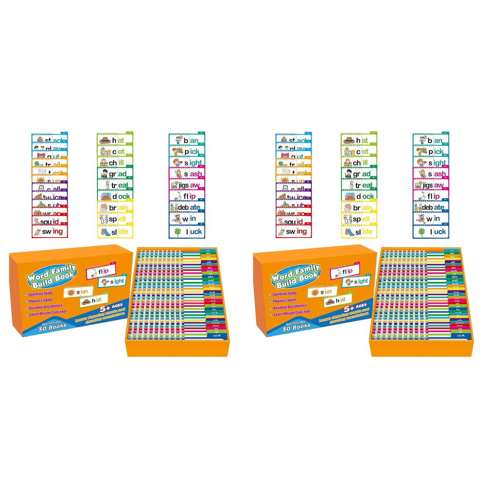 BEGHT 30/60Pcs Sight Word Games Read and Rhyme Flip Books Word Families ...
