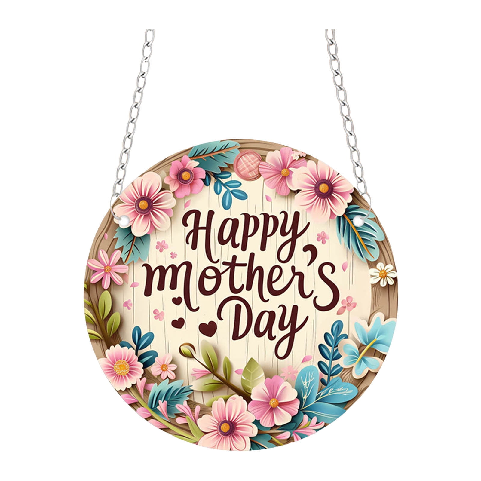 BEGHT1/2/3/4Pcs Happy Mother's Day Welcome Sign Wreath 7.87 Inch Round ...