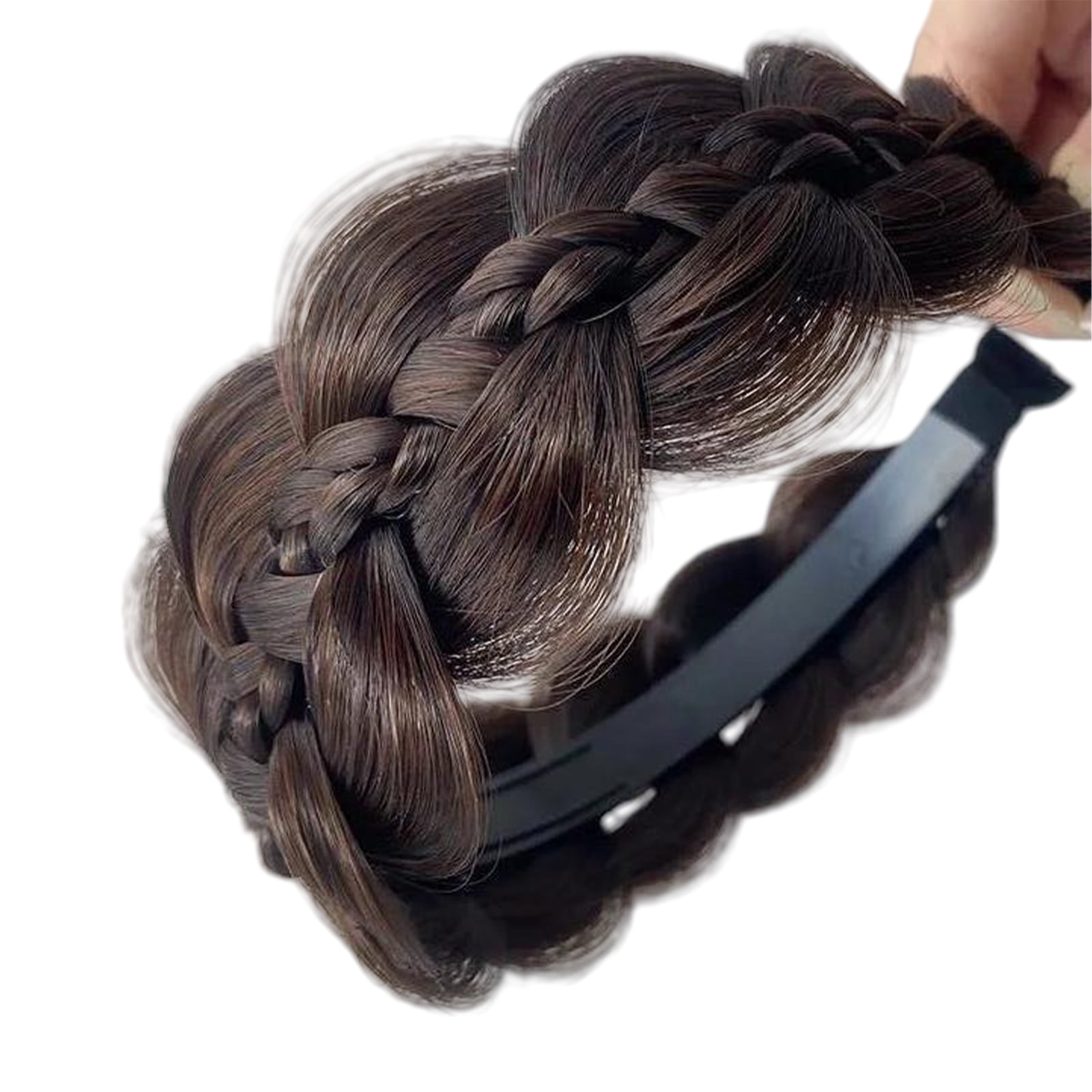 BEGHUAS Realistic Synthetic Fiber Fishbone Braid Hairband Twist Braid ...
