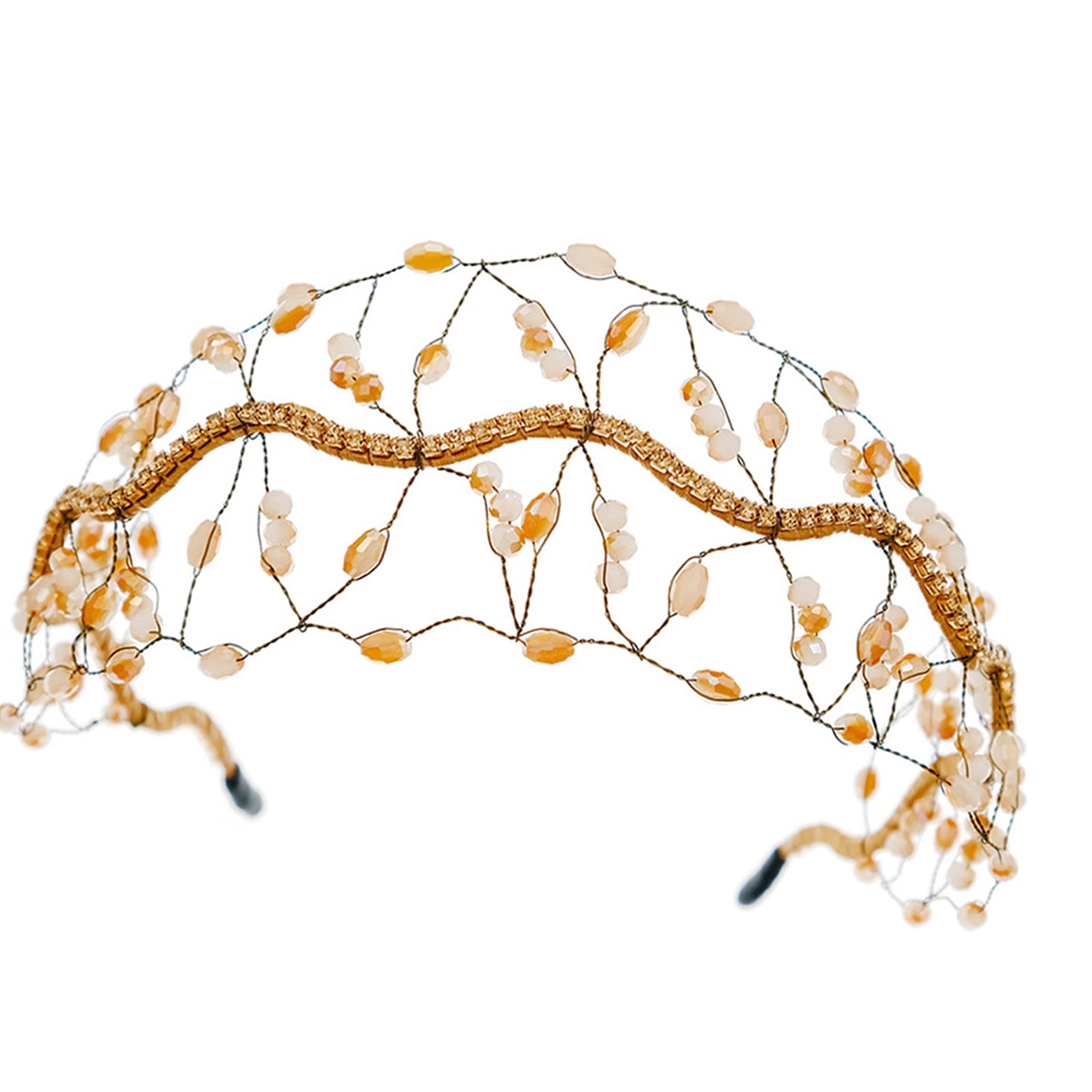 BEGHUAS Sparkling Rhinestones Crowns Headpiece Handmade Headdress Beads ...