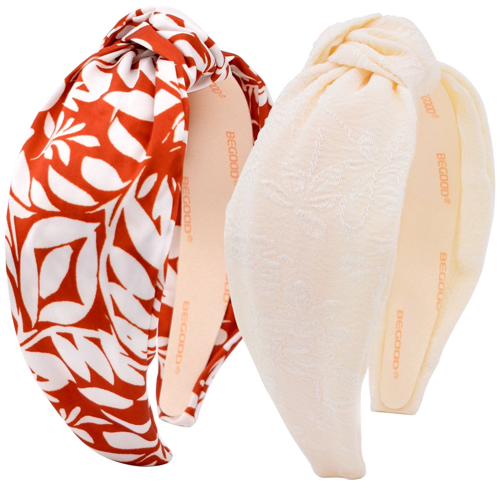 BEGOOD Knotted Headband for Women Beige Jacquard Womens Knotted ...