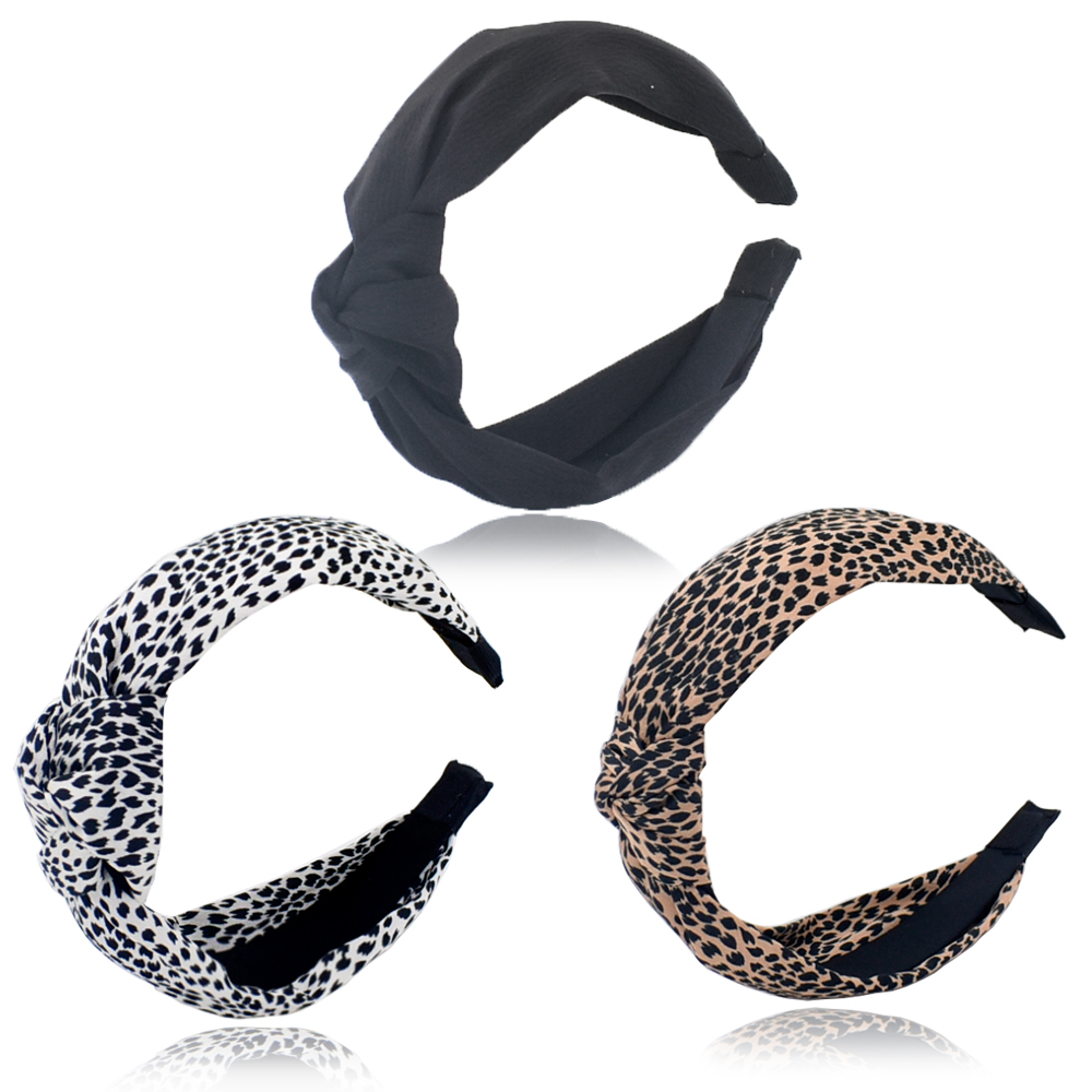 Dicasser Headband For Women African Boho Wide Knotted Stripe Black