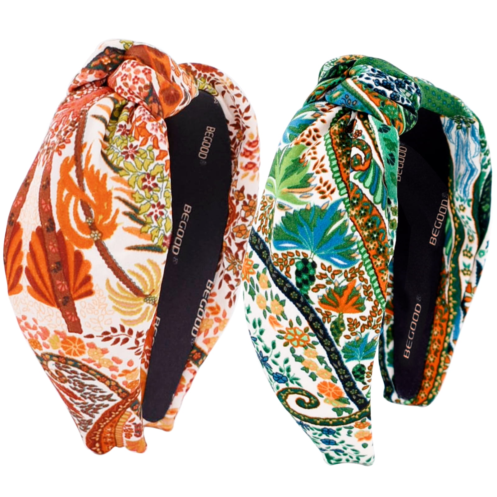 BEGOOD Women's Tropical Knotted Wide Headbands, Fashion Top Knot Hair ...