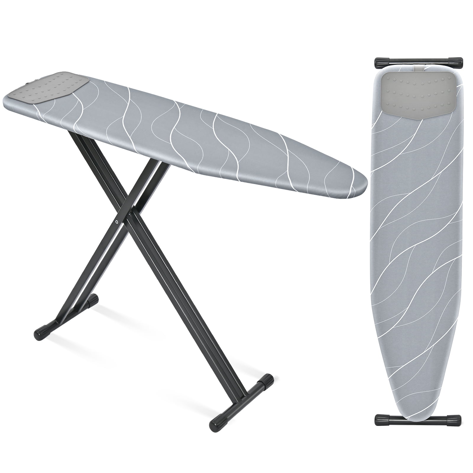 BEHERZT Ironing Board with Iron Rest, Iron Board Full Size Metal Legs ...
