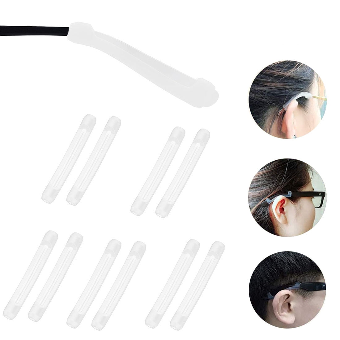 BEHLINE Eyeglass Temple Tips Sleeve Retainer,5 Pairs Soft Silicone ...