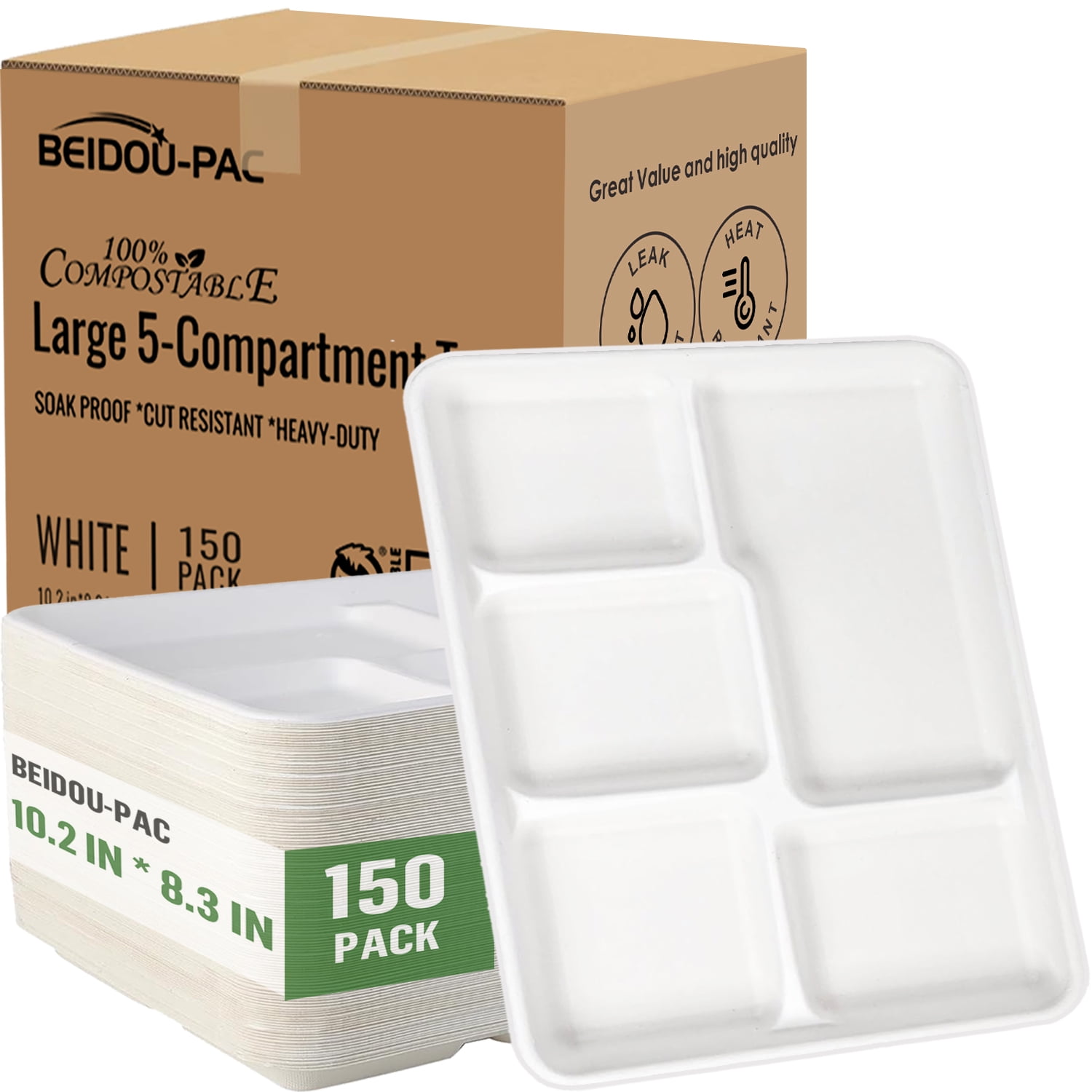 BEIDOU-PAC Plates 150 | Compostable foodservice disposables - Walmart ...