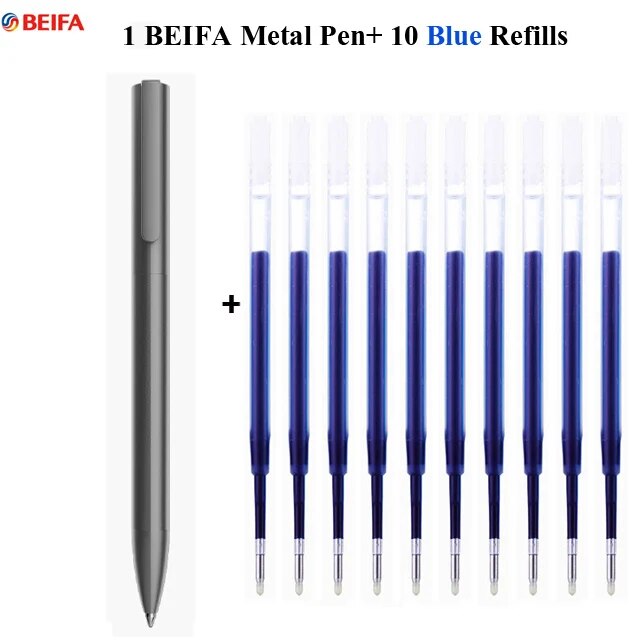 BEIFA Metal Gel Ink Sign Pen Rotating 0.5MM Black Switzerland Refill ...