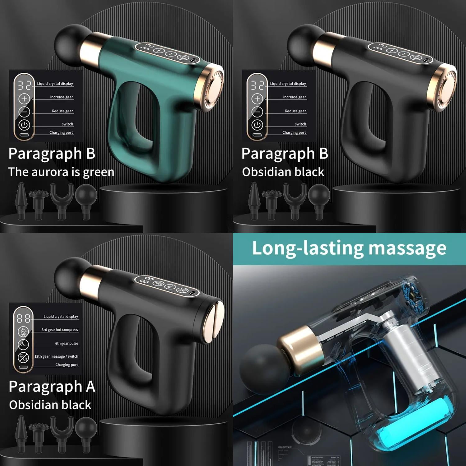 BEIHWLUO Electric Mini Hot Compress Muscle Relaxation Massage Gun with ...