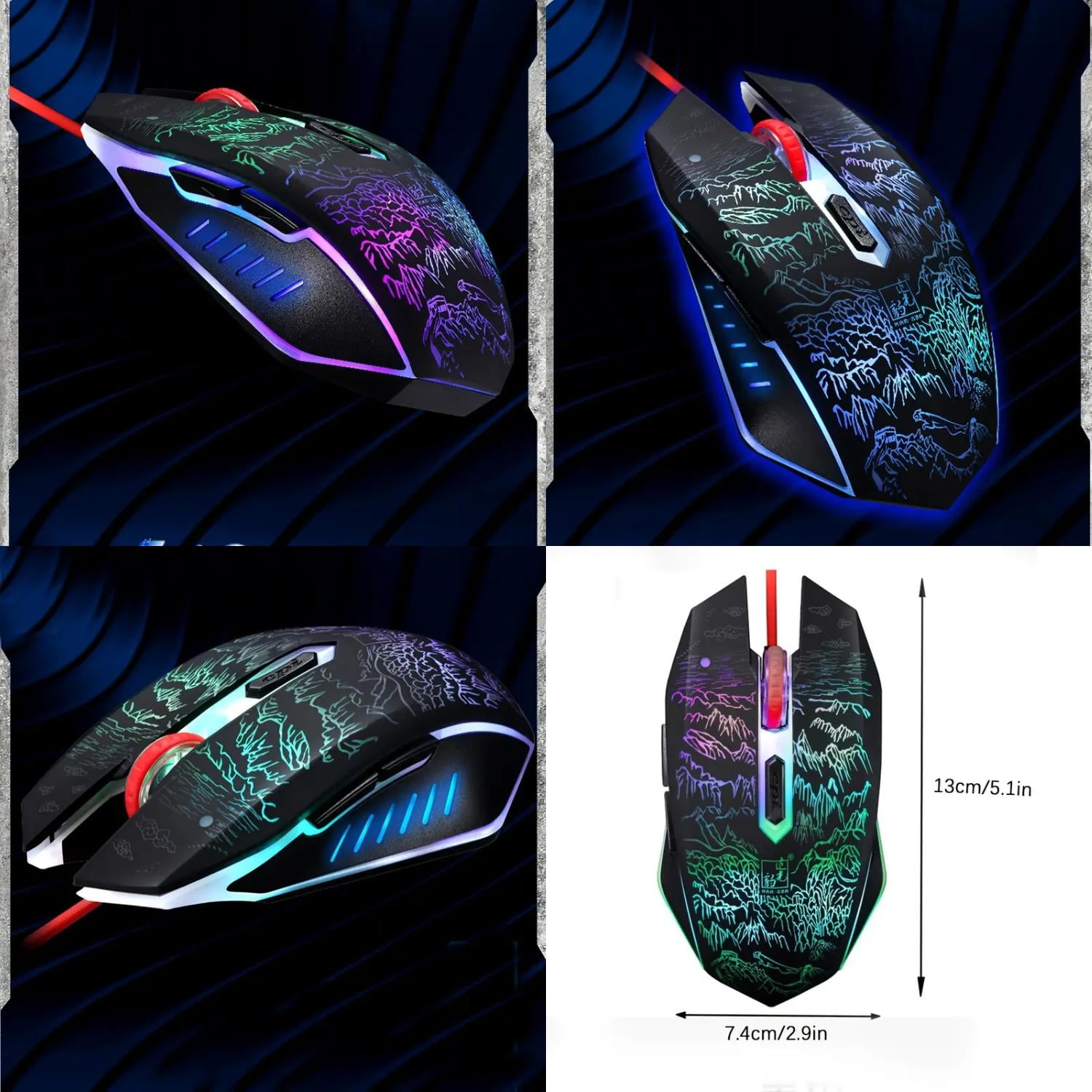 BEIHWLUO Luminous Wired Gaming Mouse with Backlit Design - Perfect for ...