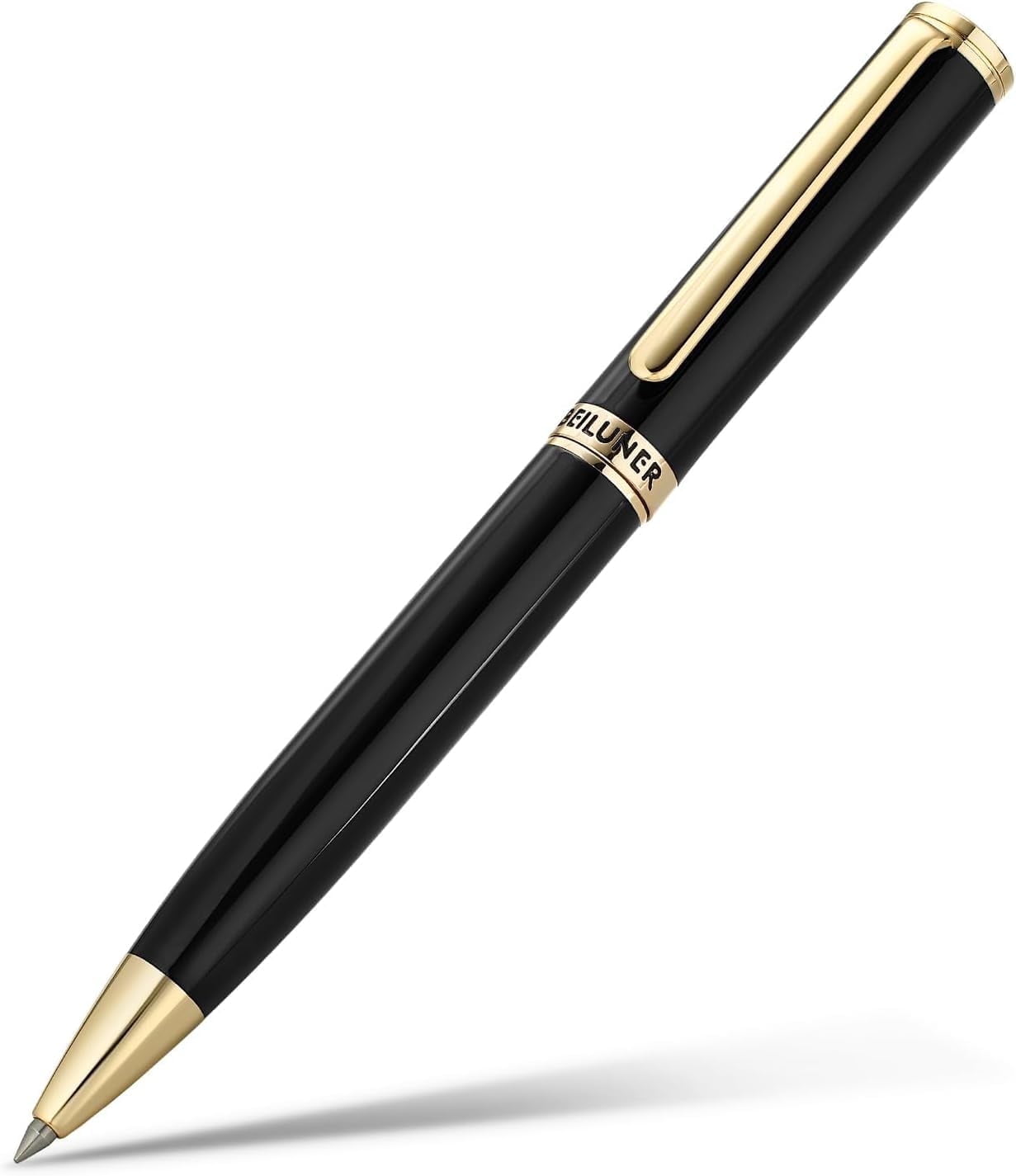 BEILUNER Black Luxury Gel Pens,Peerless Luxury Pen with 24K Gold Trim ...