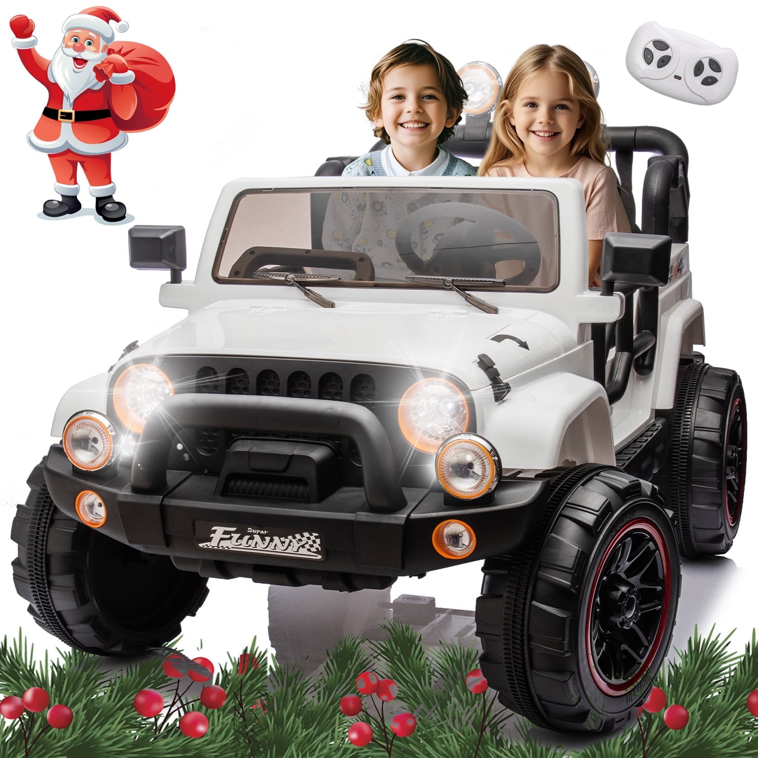 BEIMIMU 24V 2 Seater Kids Ride on Toy Car W/Parent Remote, Electric ...