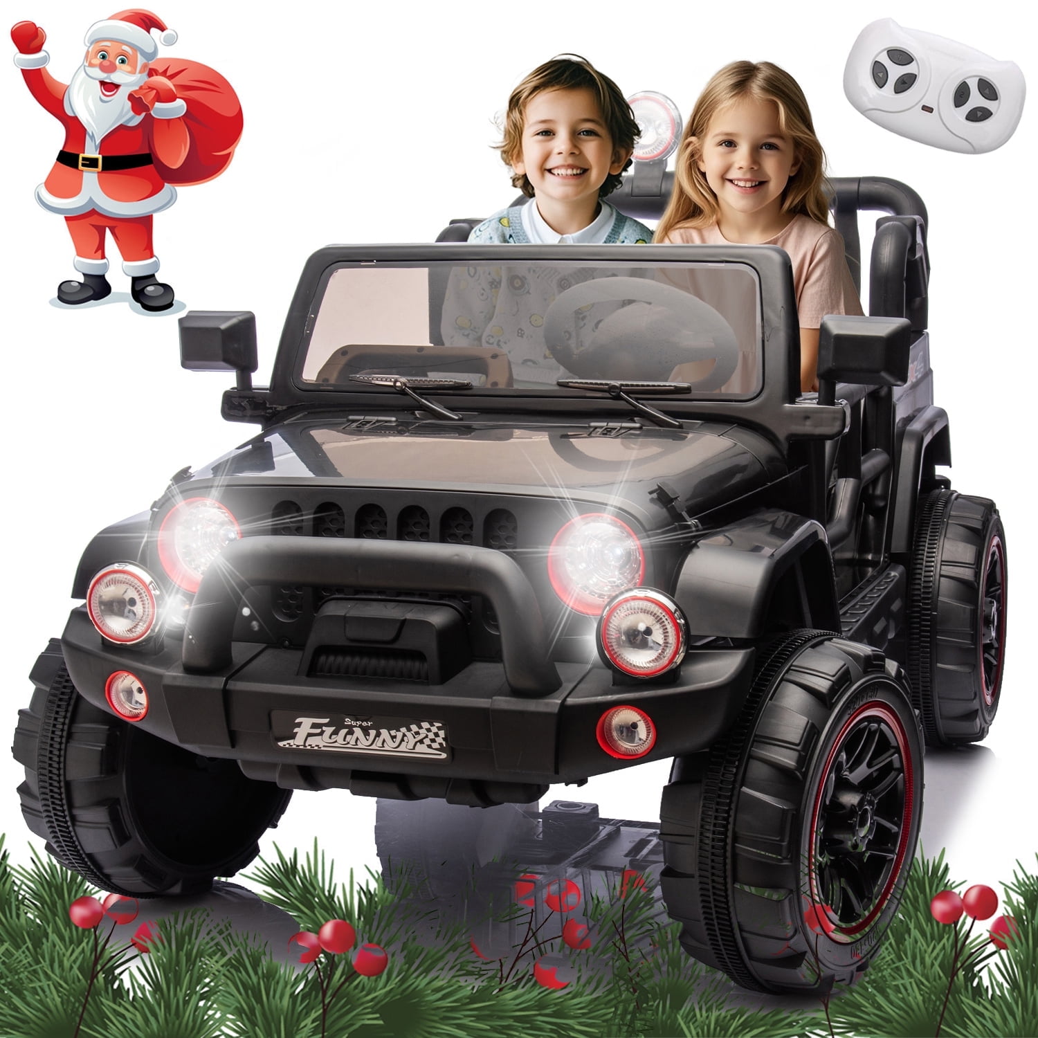 BEIMIMU 24V 2 Seater Kids Ride on Toy Car W/Parent Remote, Electric ...