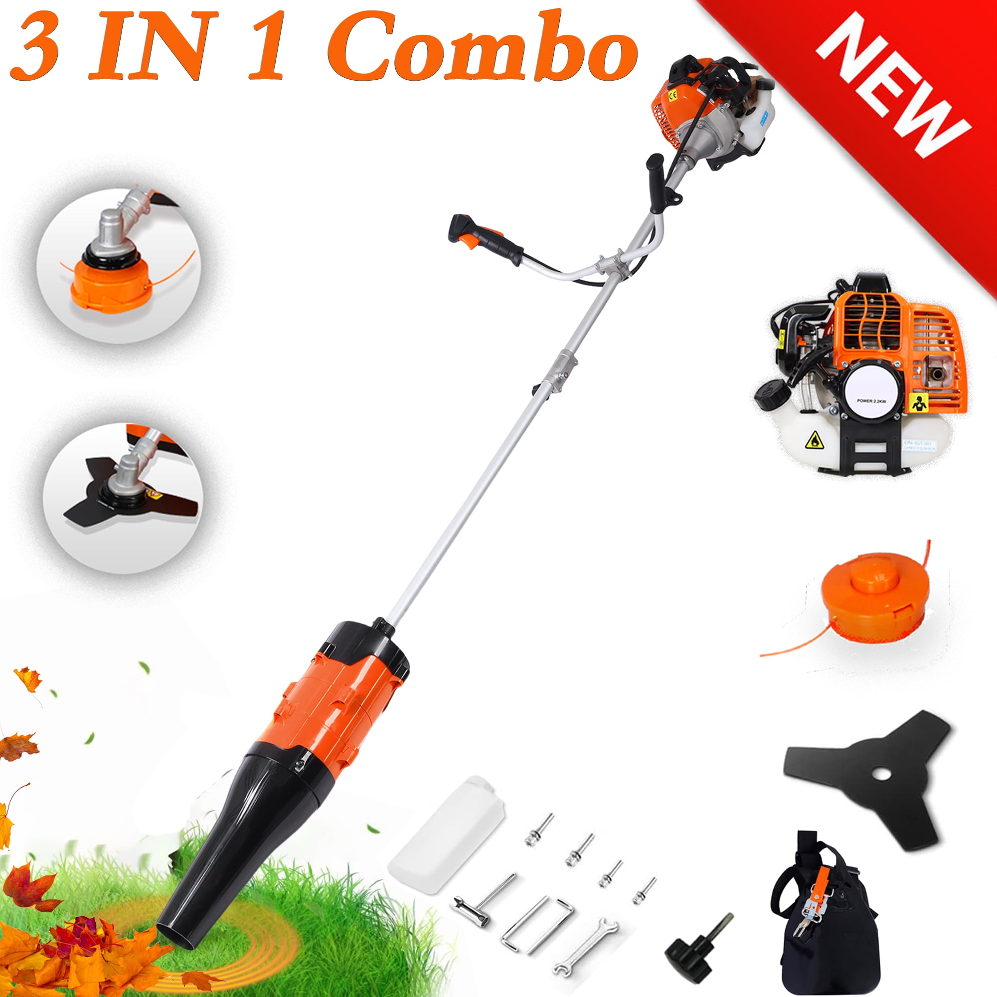 BEIMIMU 3-In-1 Blower Weed Wacker,52cc Gas Weed Eaters/Weed trimmer,8 ...