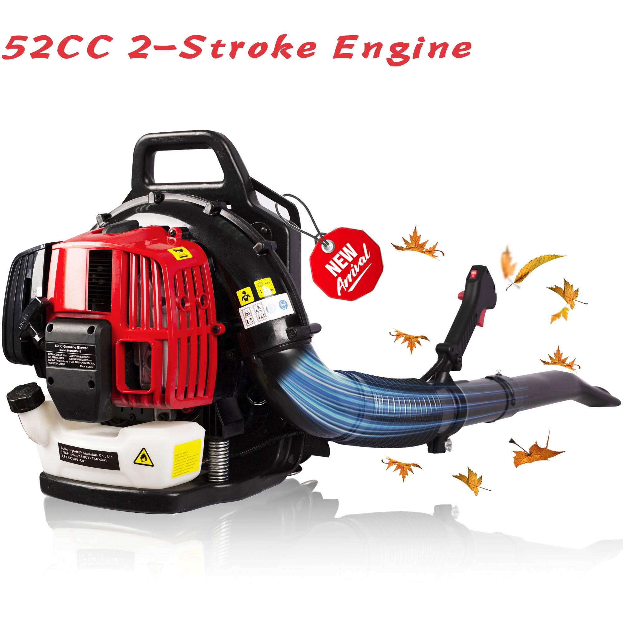 BEIMIMU Gas Leaf Blower,52CC 2-Cycle Backpack Blower with Extension ...