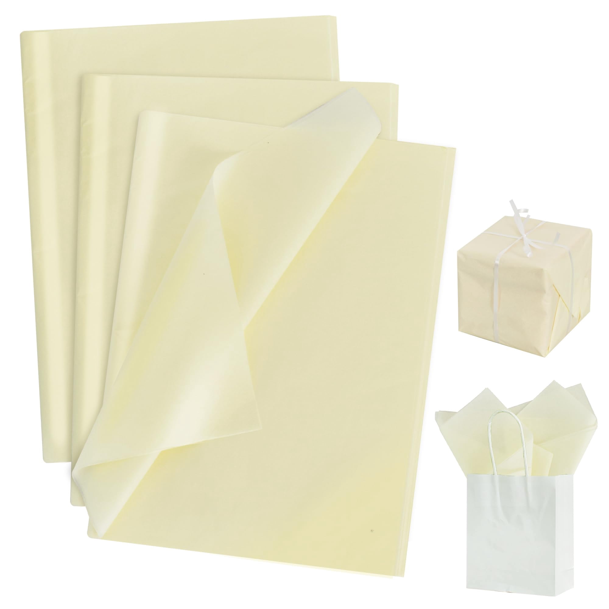 BEISHIDA 100 Sheets Cream VTF5 Tissue Paper Bulk, Wrapping Tissue Paper ...