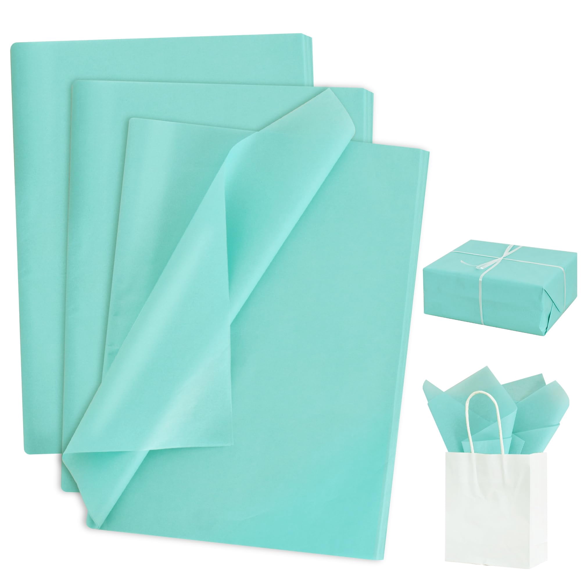 BEISHIDA 100 Sheets Teal BDF32 Tissue Paper Bulk, Wrapping Tissue Paper ...