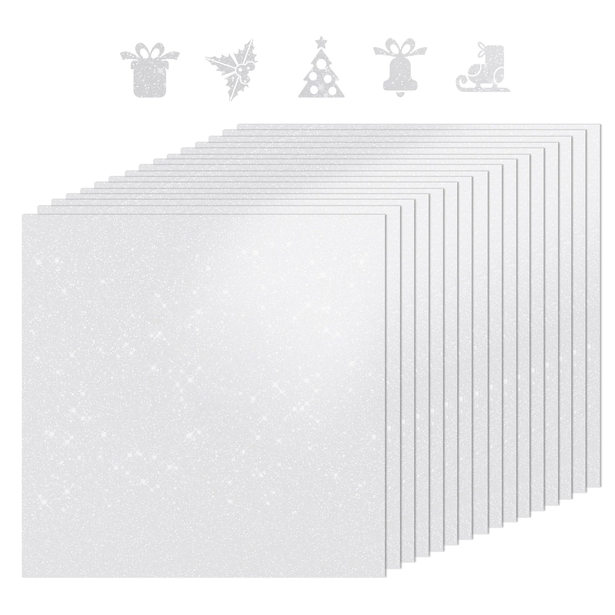 BEISHIDA 12x12inch Glitter Cardstock, TSF6 White Glitter Paper for ...