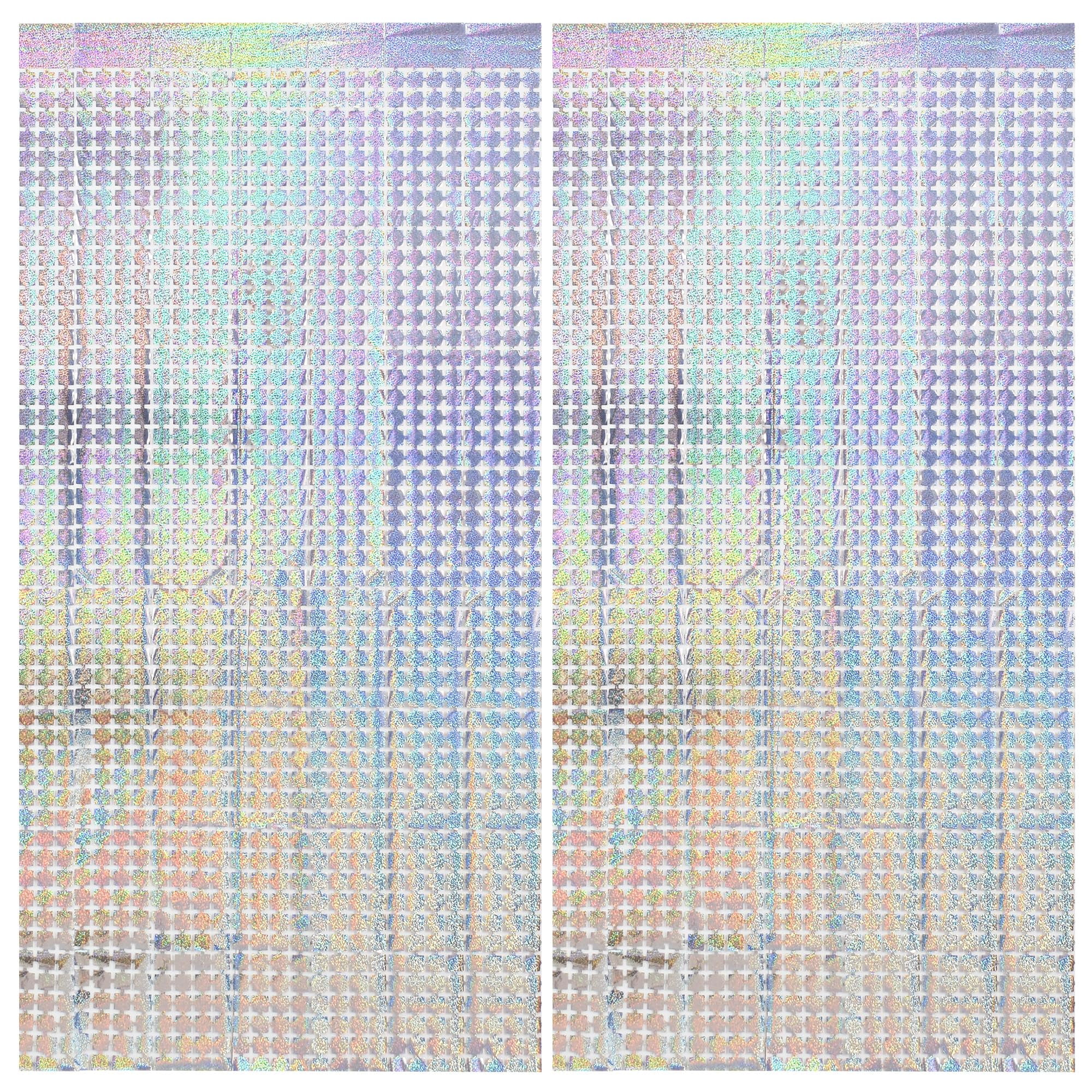 BEISHIDA 2 Pcs Laser Silver Disco BSL1 Door Streamers Curtain Disco ...