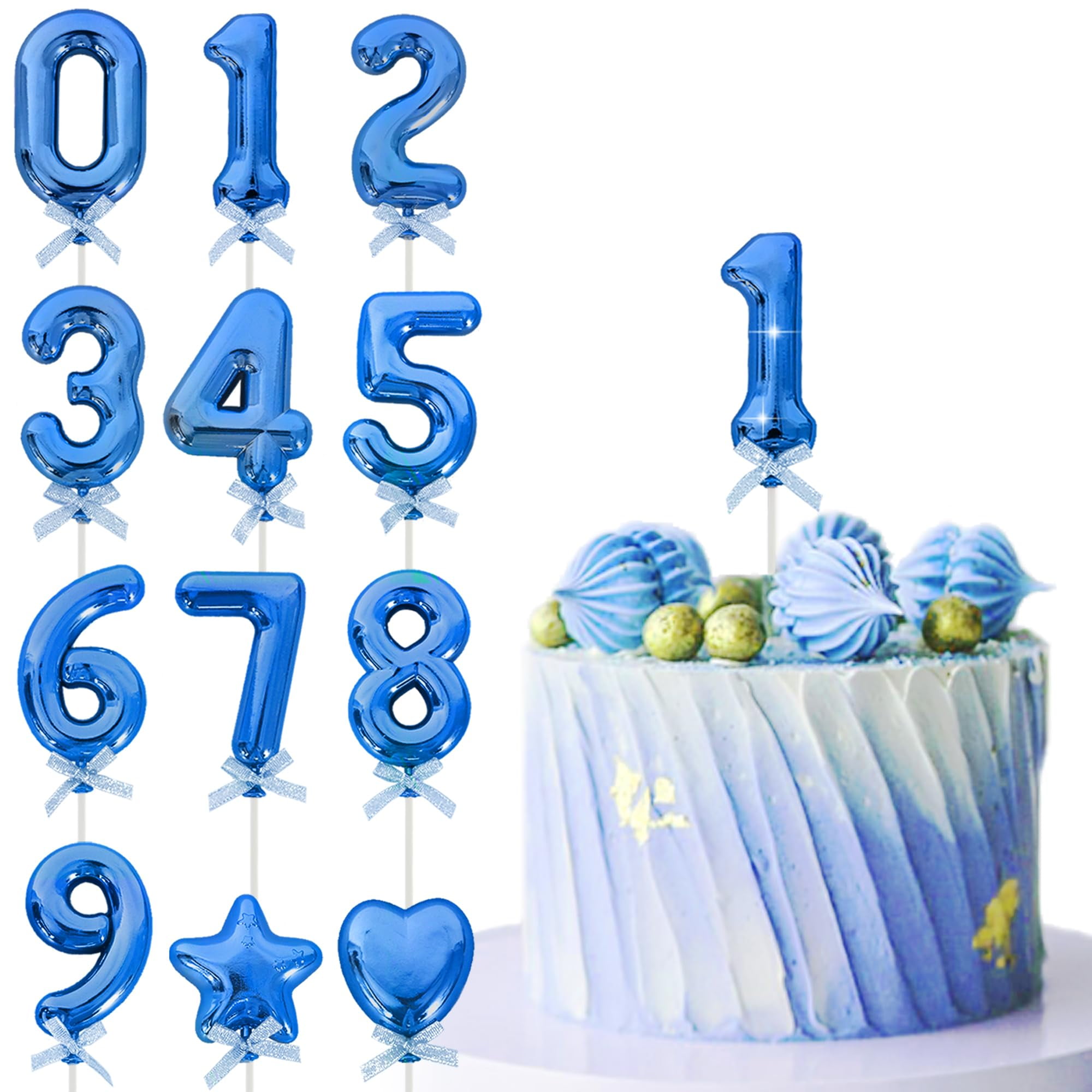 BEISHIDA 3D Number Cake SSF20 Topper Blue 1 Numbers Happy Birthday Cake ...