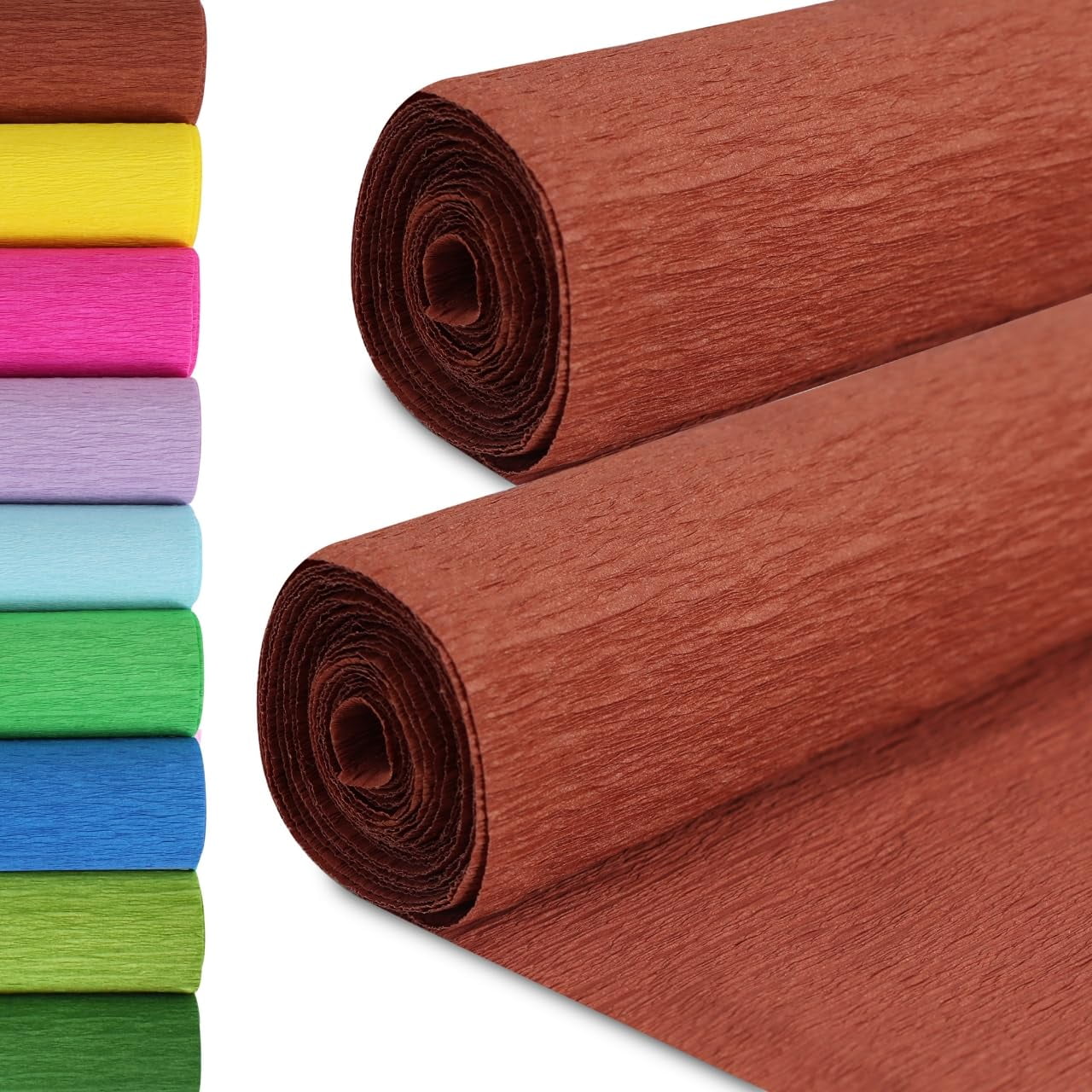 BEISHIDA Brown Crepe Paper BCF26 Roll, 9.8 Inch Wide 8ft Long Crepe ...
